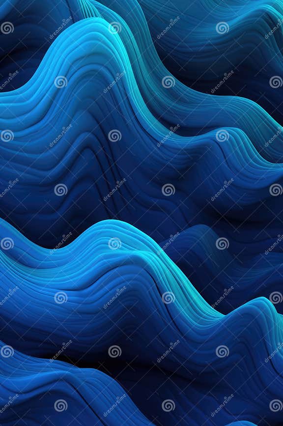 Multiple Gradient Blue Waves Background, Created Using Generative Ai ...