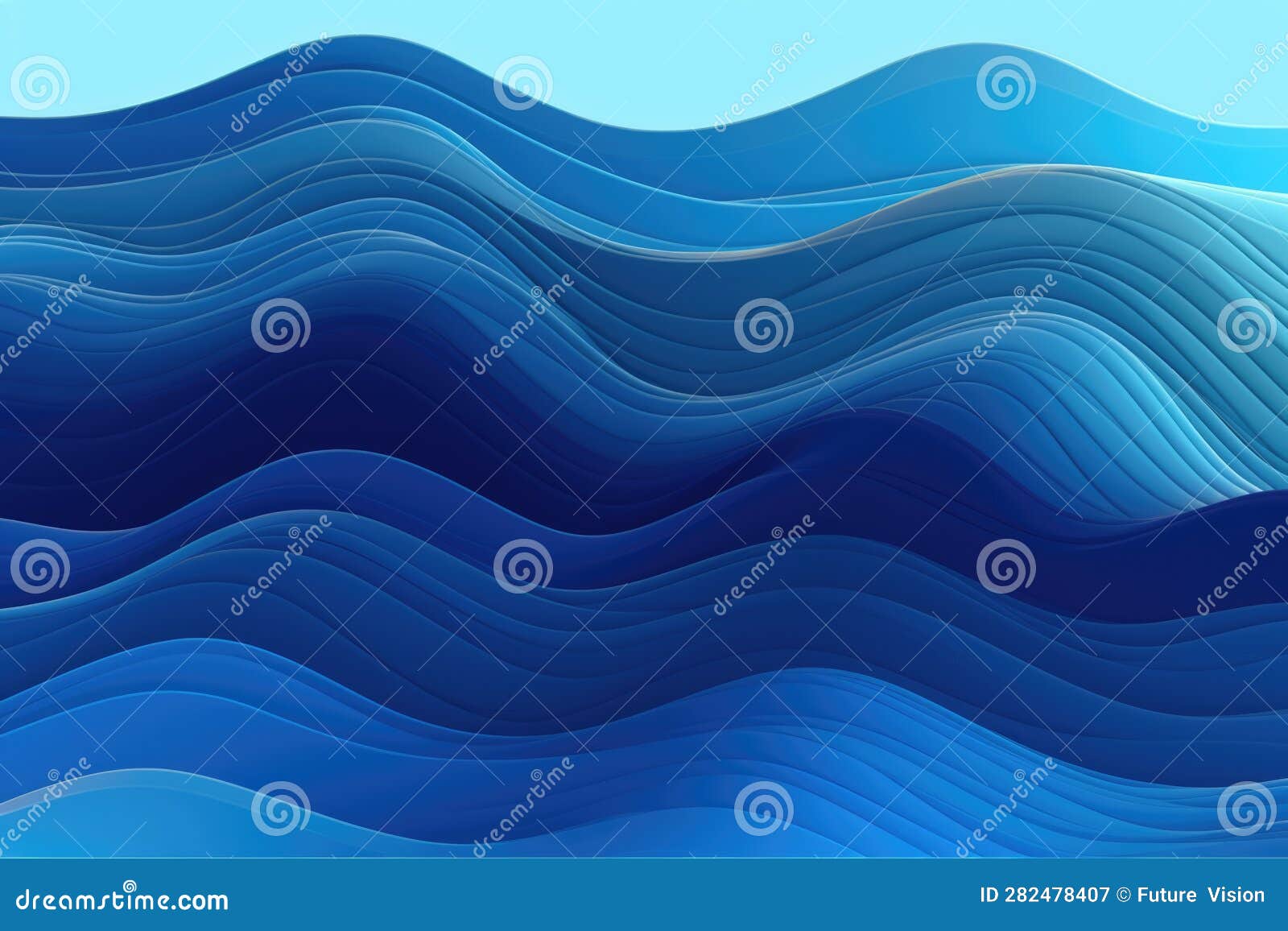 Multiple Gradient Blue Waves Background, Created Using Generative Ai ...