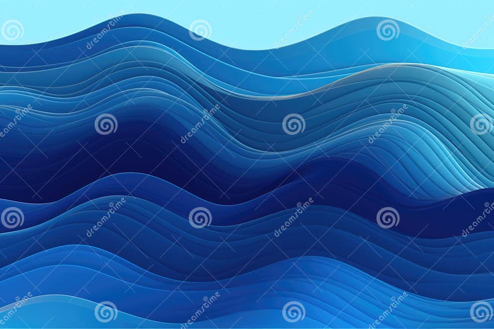 Multiple Gradient Blue Waves Background, Created Using Generative Ai ...