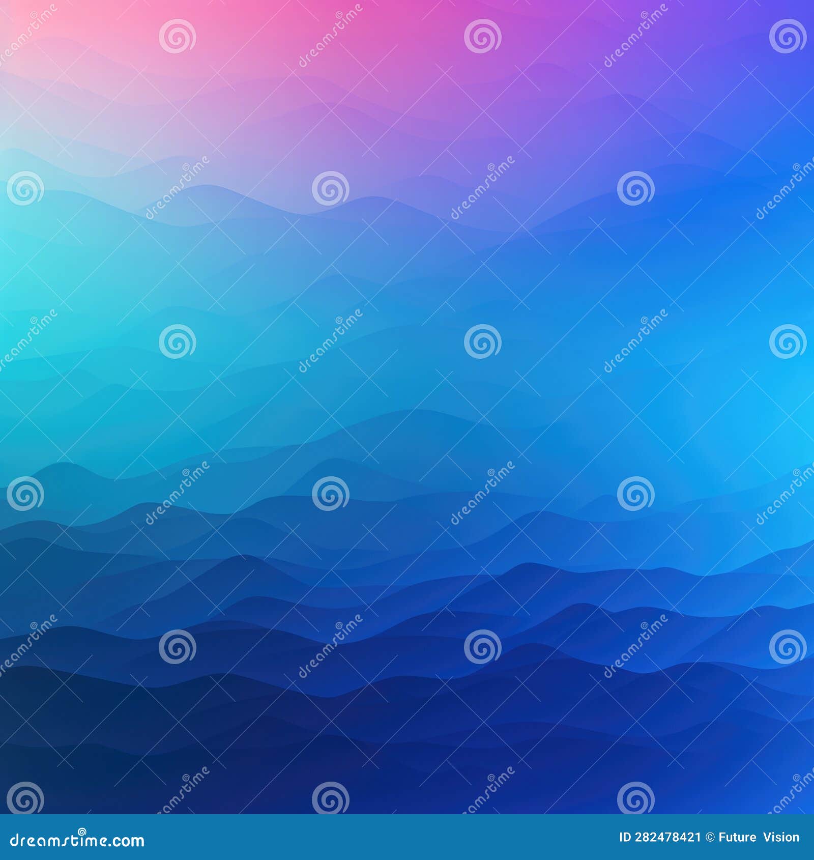 Multiple Gradient Blue Waves on Pink Background, Created Using ...