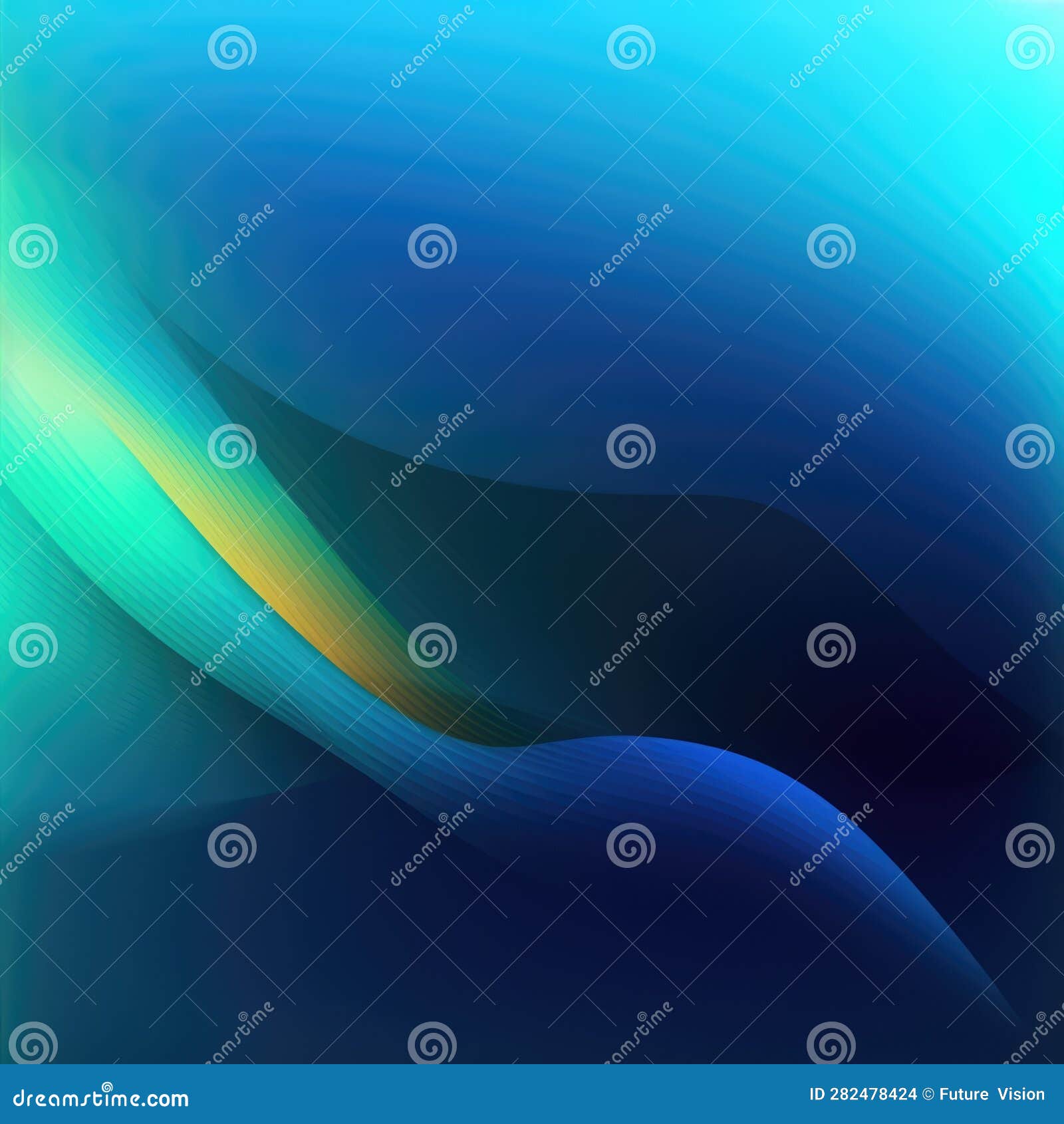 Multiple Gradient Blue with Yellow Waves Background, Created Using ...