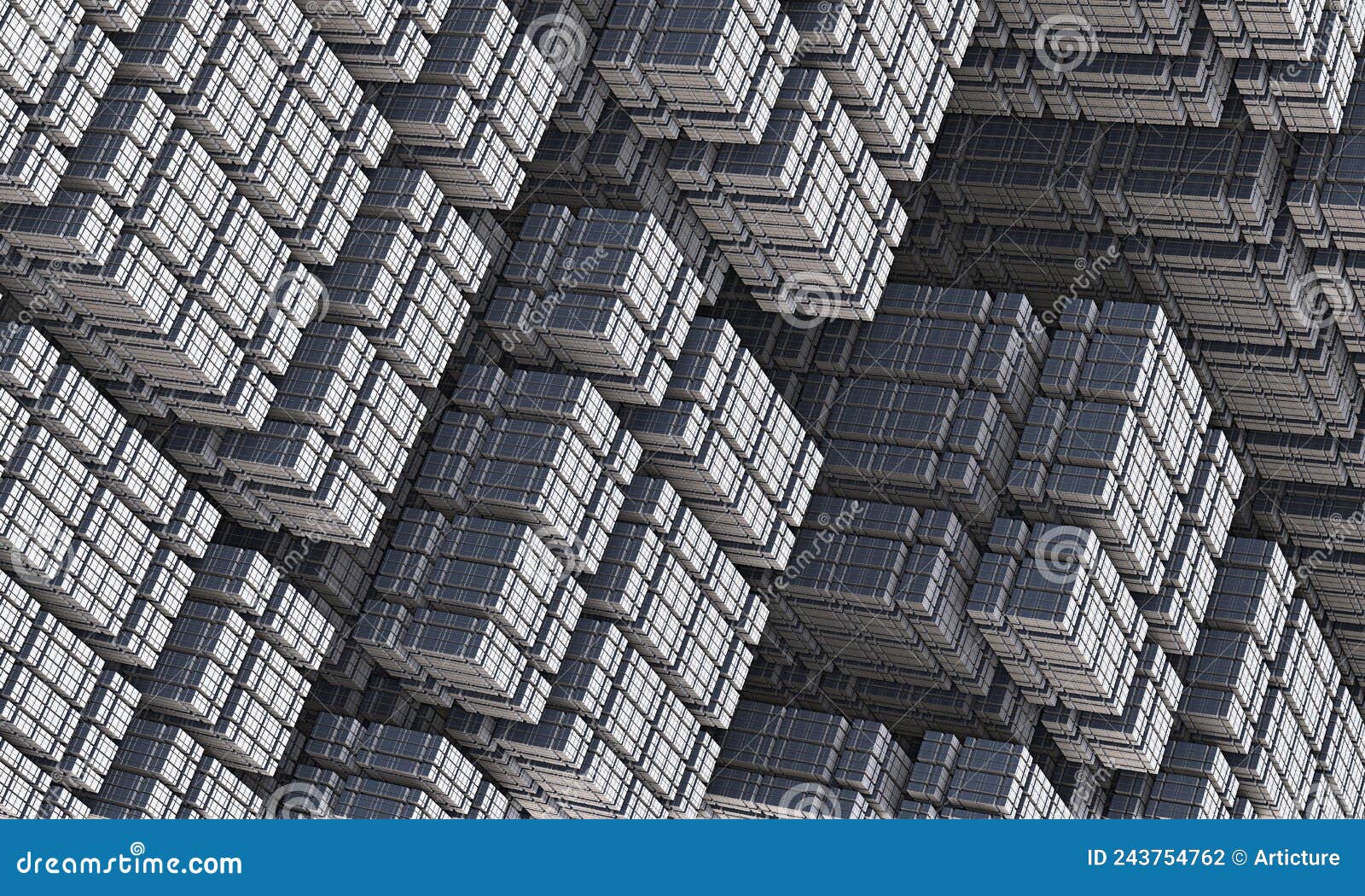 Multiple Gray White 3d Blocks in Falling Composition. Stock ...