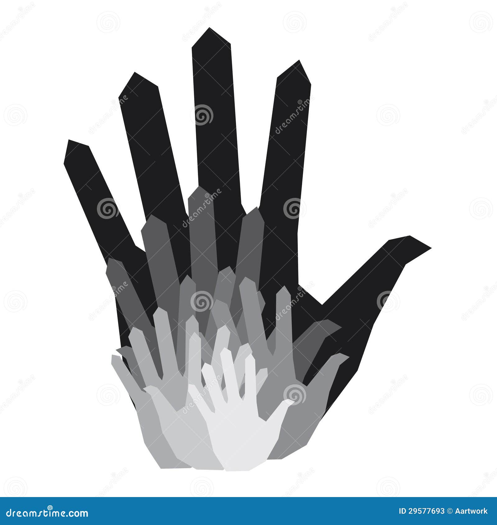 Multiple hand overlap stock vector. Illustration of background - 29577693