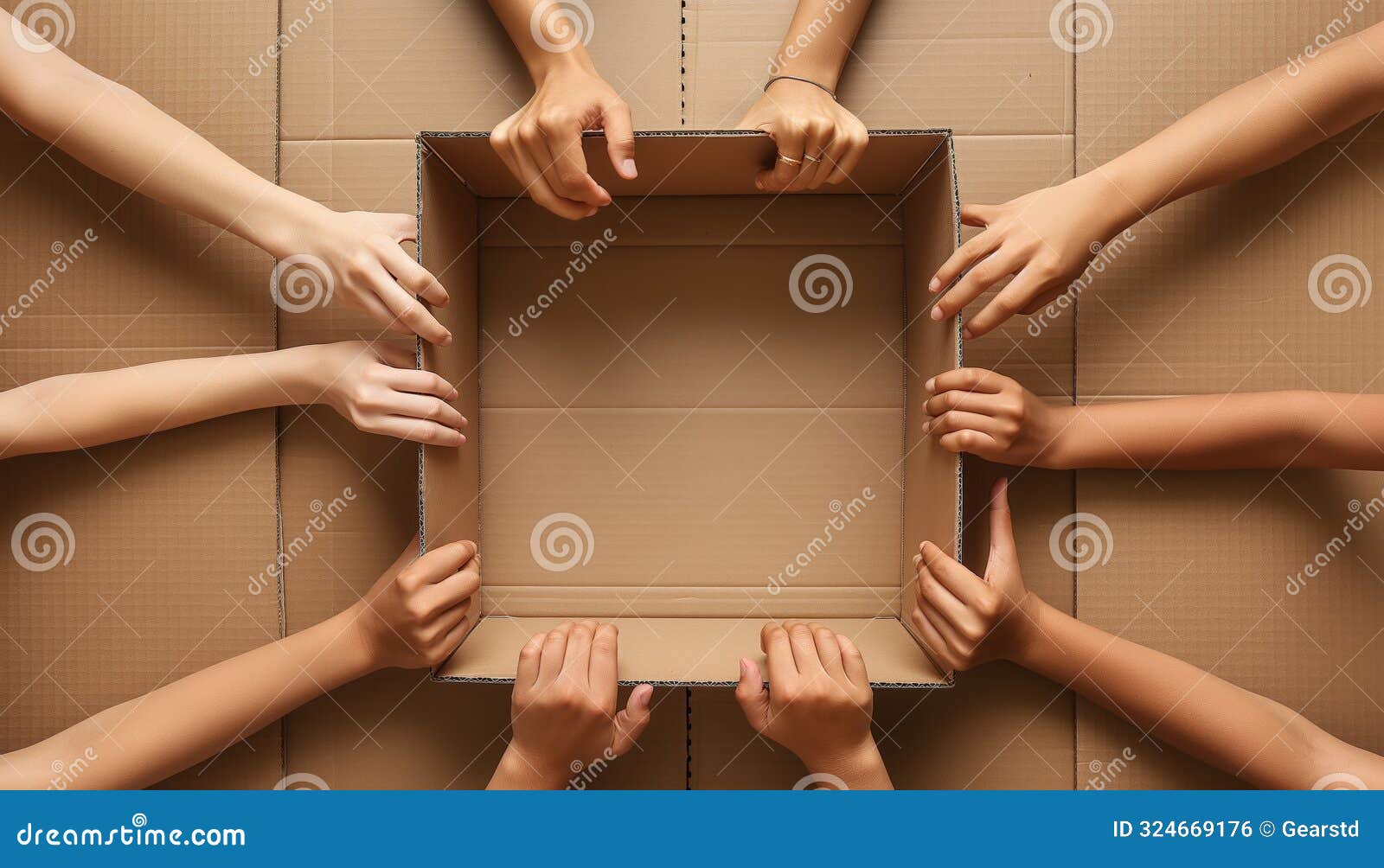 Hands Hold Open a Cardboard Box Stock Photo - Image of paper, manual ...