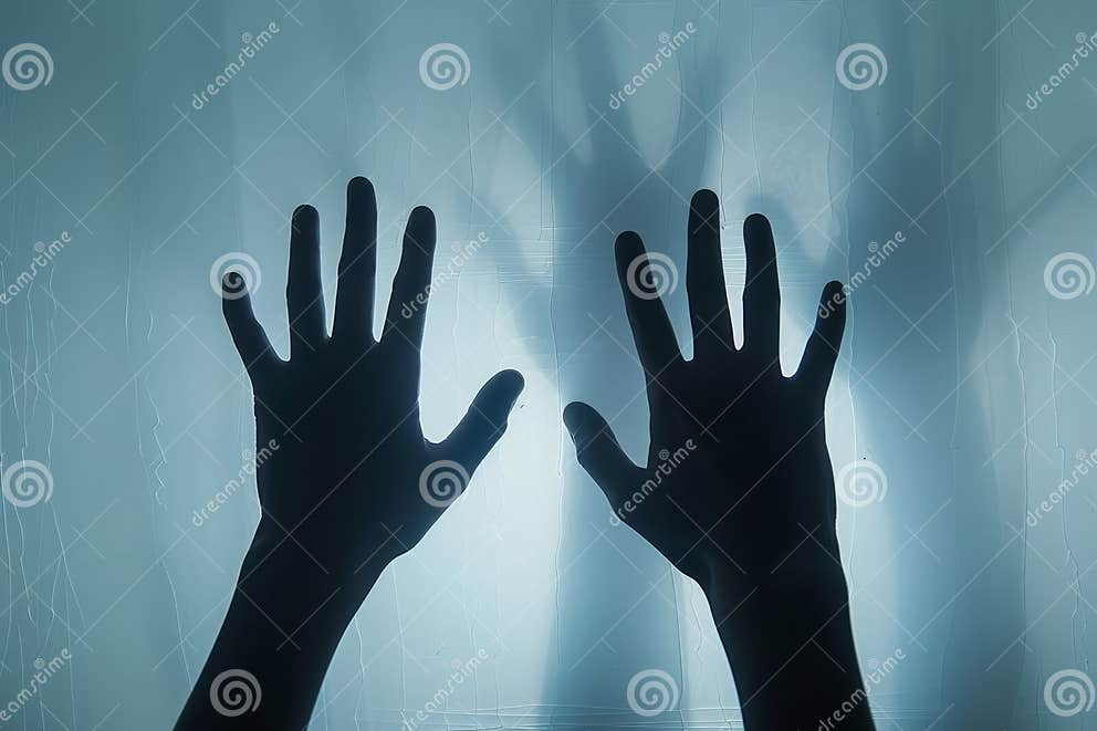 Multiple Hands in Silhouette Reach Upwards, Casting Shadows on a ...