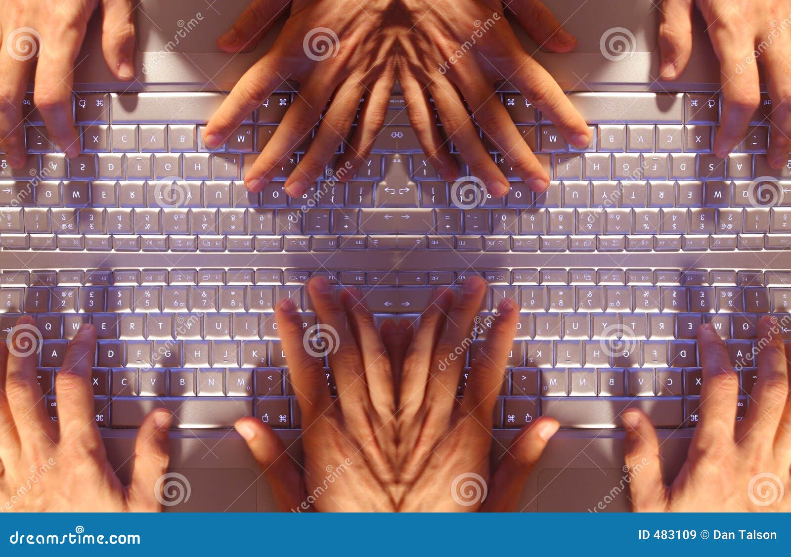 Multiple Hands Typing on Laptop Stock Image - Image of dubassy ...