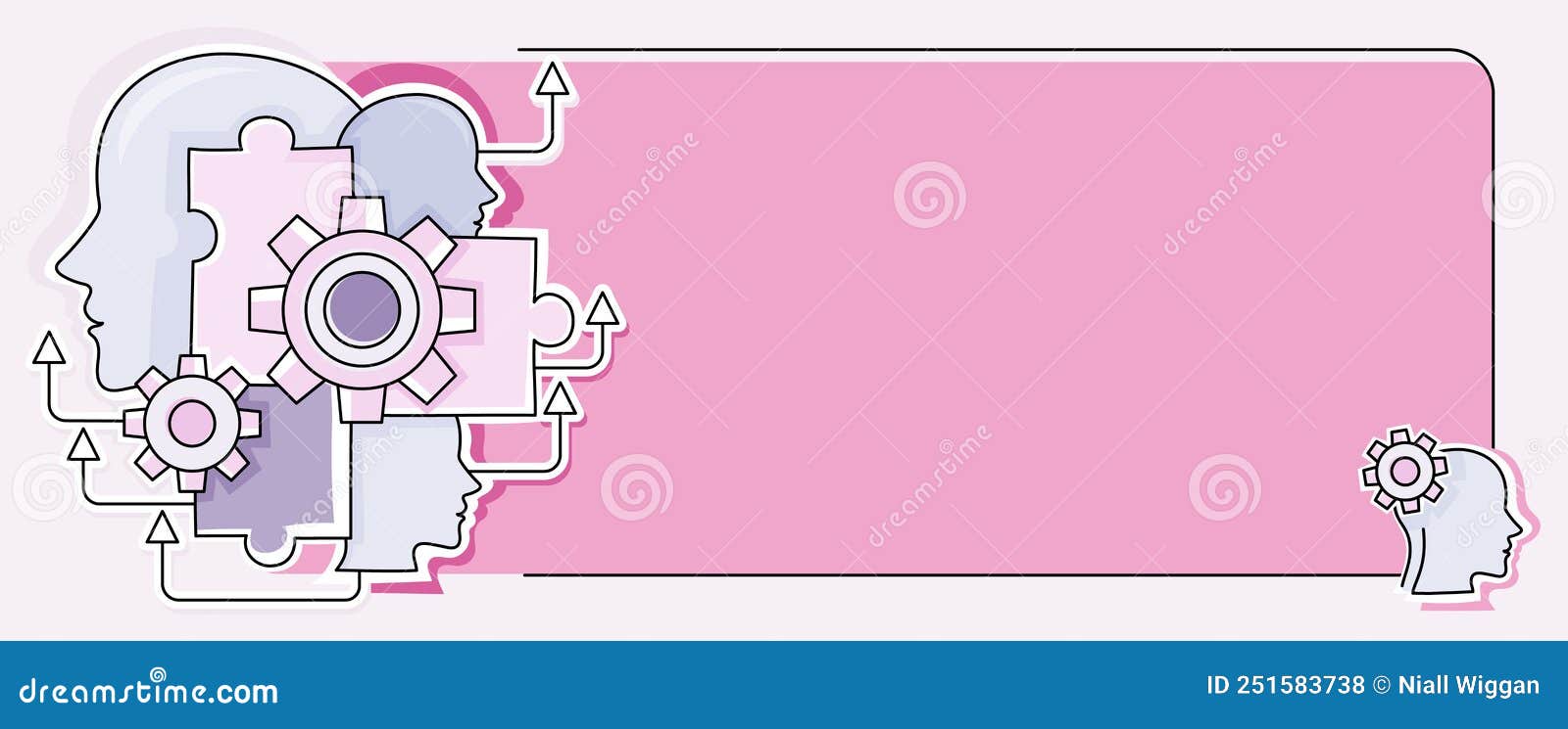 Multiple Heads with Cogs Showing Technology Ideas. Gears in Brain ...