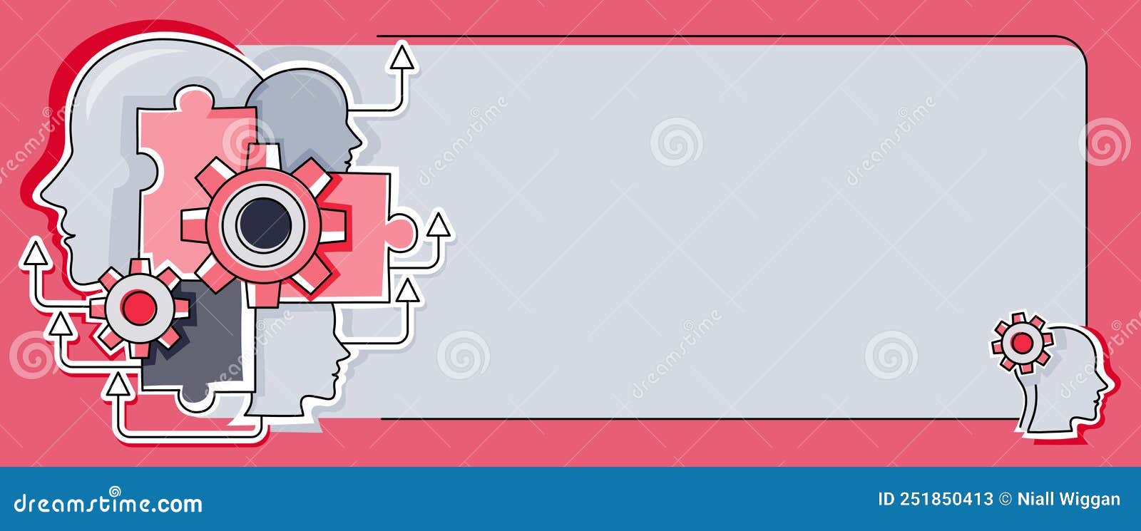 Multiple Heads with Cogs Showing Technology Ideas. Gears in Brain ...