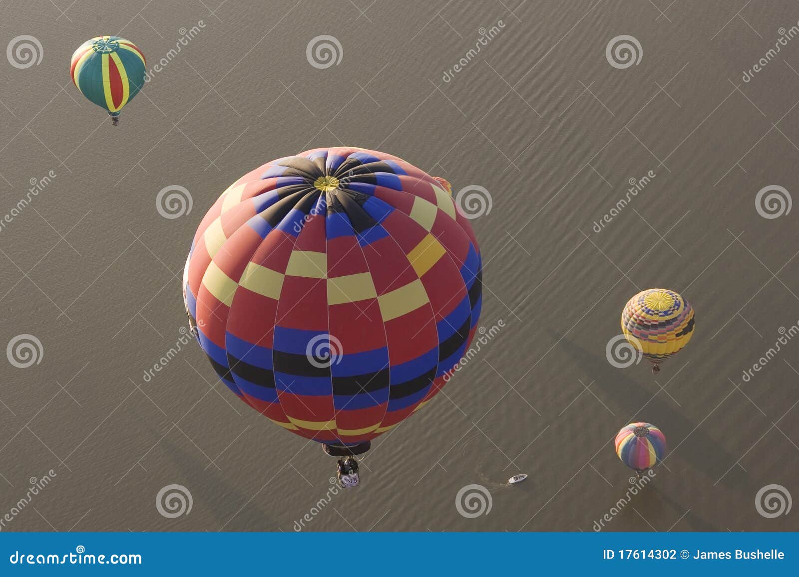 Multiple Hot Air Balloons Over Water Stock Photo - Image of balloon ...