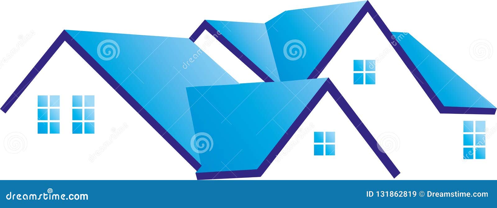 MULTIPLE HOUSE Residential Roofs Stock Illustration - Illustration of ...