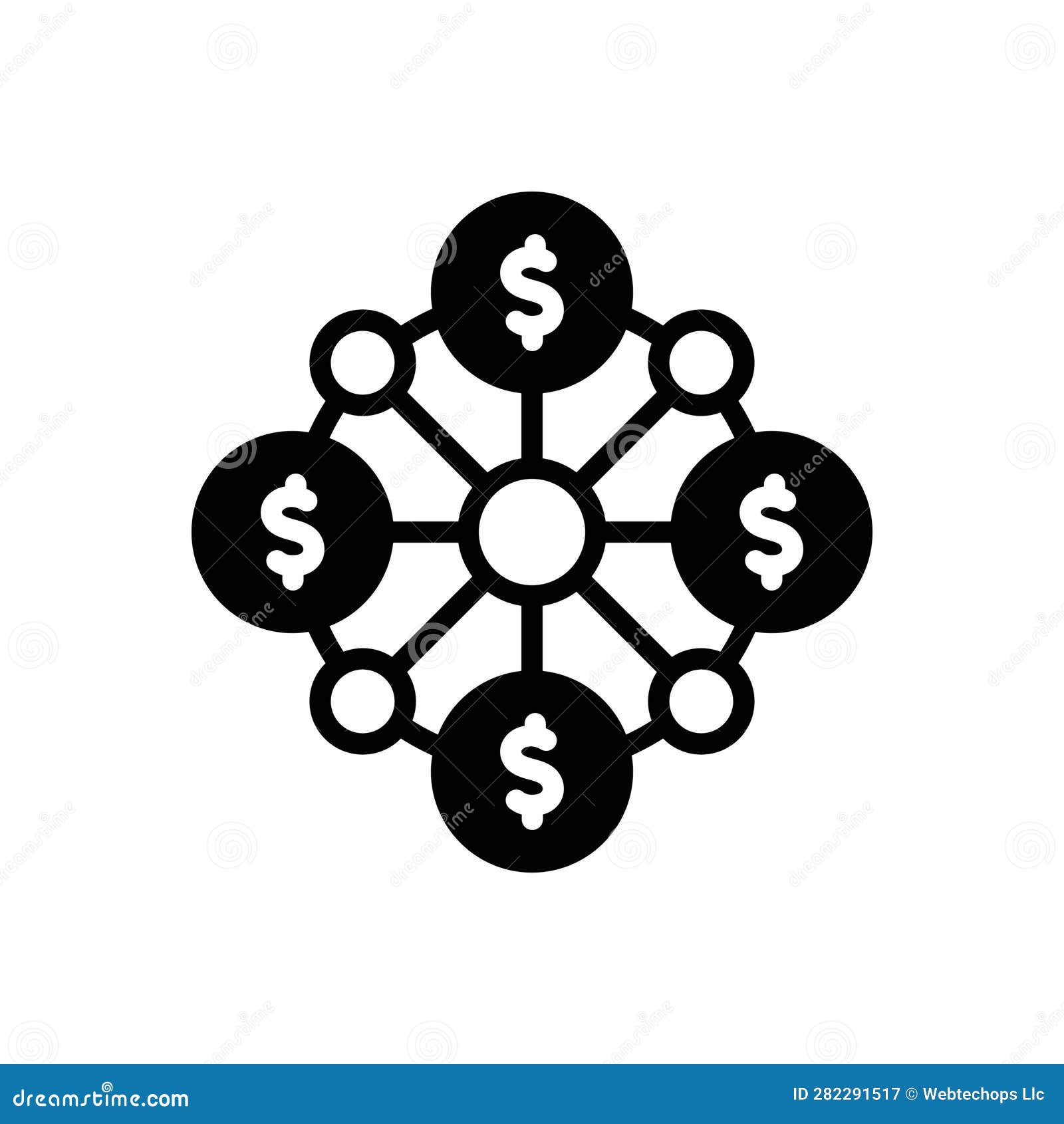Black Solid Icon for Multiple, Various and Financial Stock Illustration ...