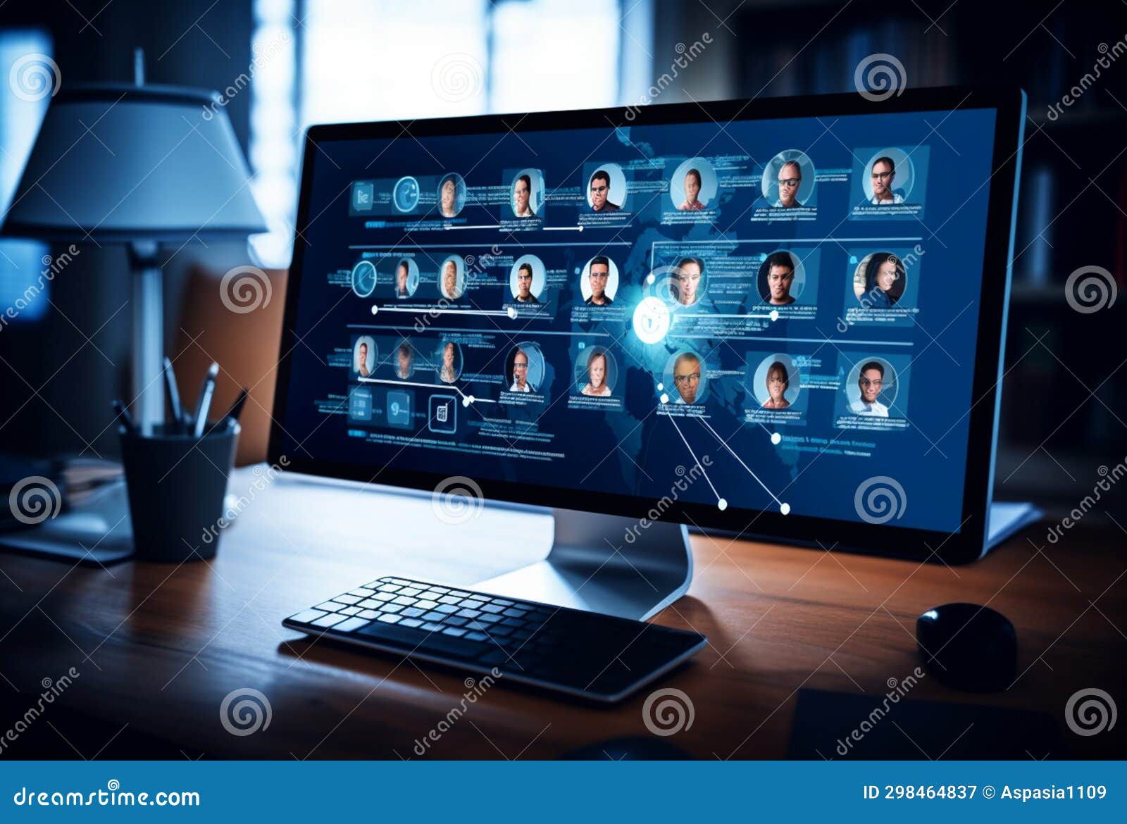 Multiple Icons Over a Computer Screen, in the Style of Contact Printing ...