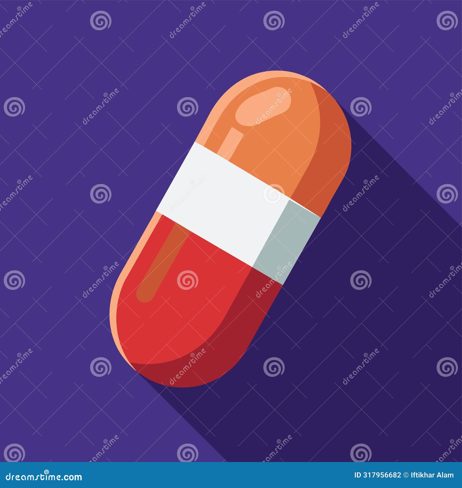 Multiple Identical Pill Capsules Neatly Aligned in a Row on a Flat ...