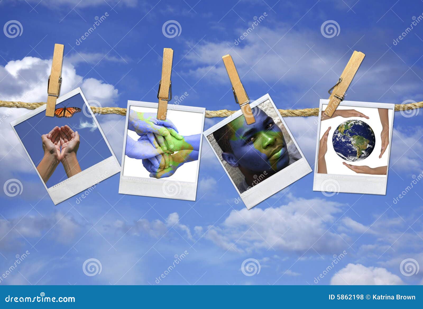 Multiple Images Relating To Global Issues Hanging Stock Photo - Image ...