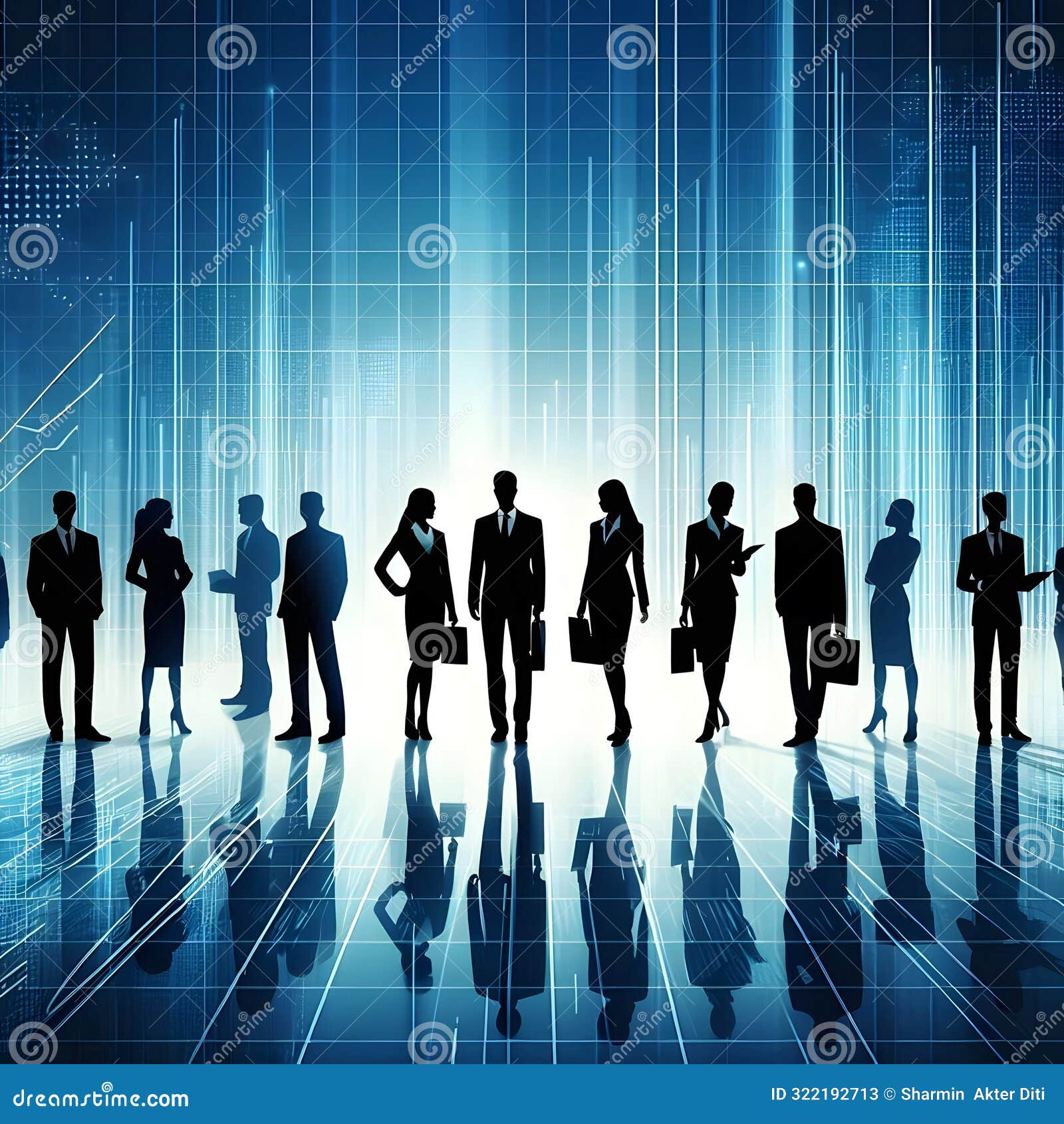 Multiple Individuals Stand Side by Side with a Bright Light Source ...