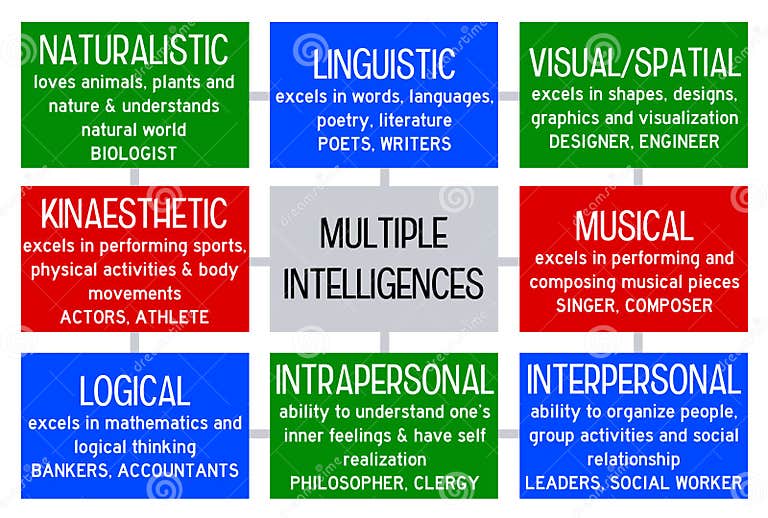 Multiple intelligences stock illustration. Illustration of language ...