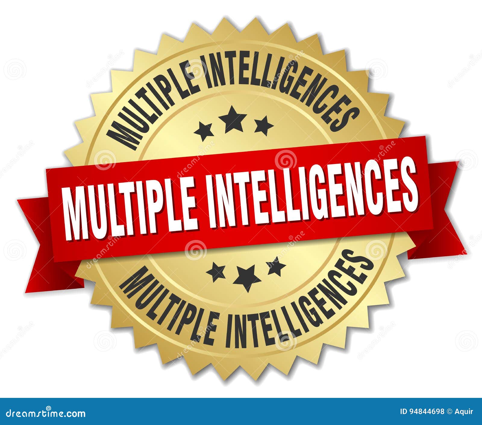 Multiple Intelligences Round Isolated Badge Stock Vector - Illustration ...