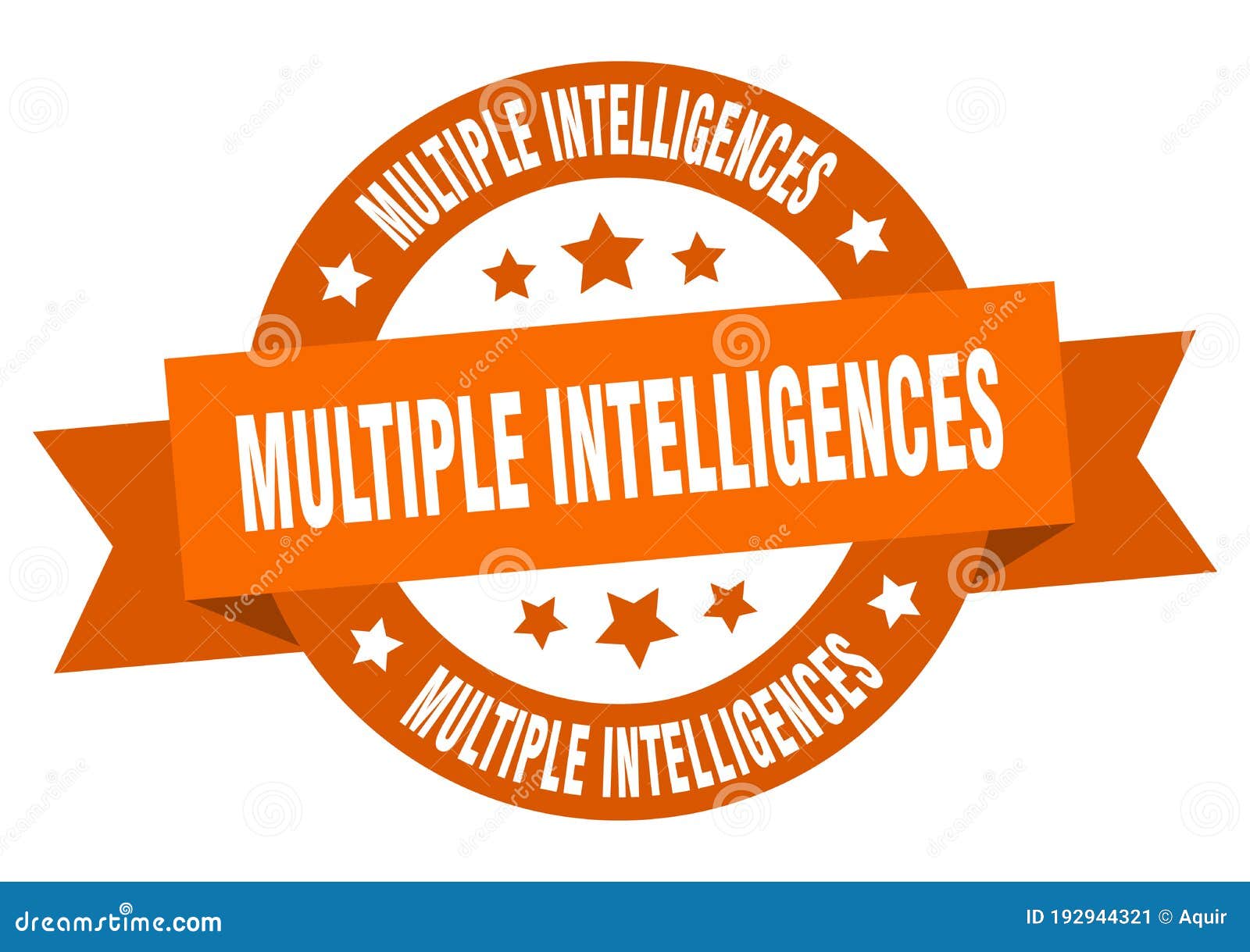 Multiple Intelligences Round Ribbon Isolated Label. Multiple ...