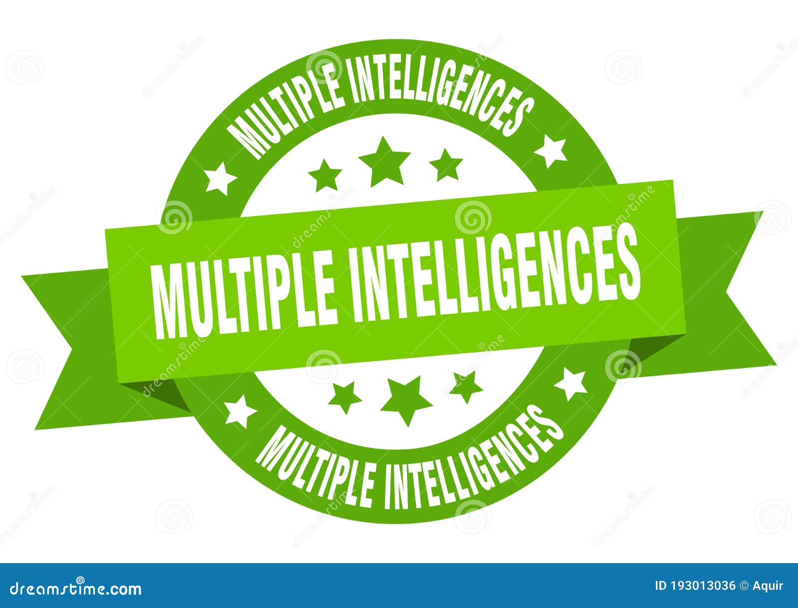 Multiple Intelligences Round Ribbon Isolated Label. Multiple ...