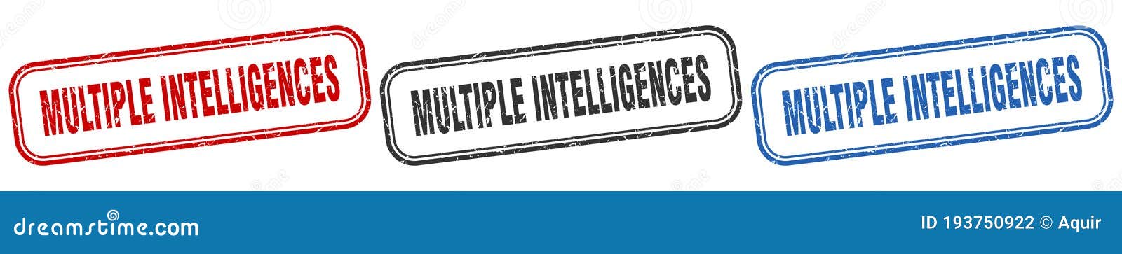 Multiple Intelligences Square Isolated Sign Set. Multiple Intelligences ...