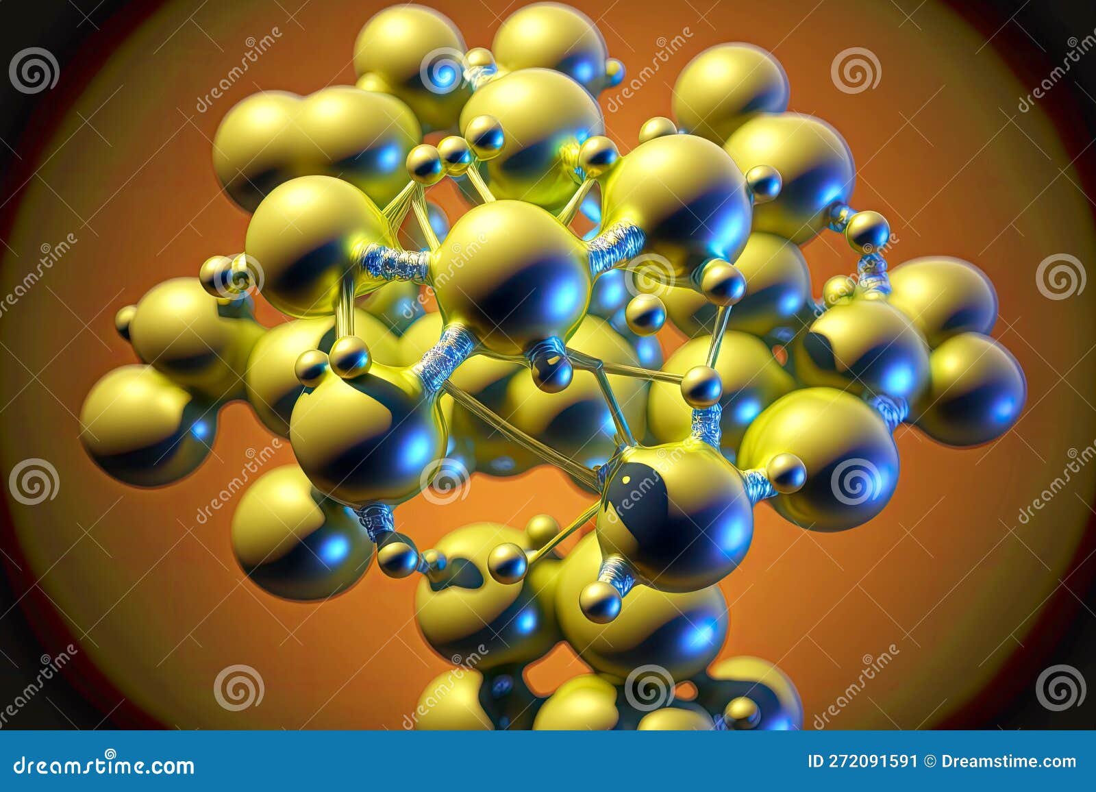 Multiple Interatomic Bonds in Chemical Structure of Molecule Closeup ...