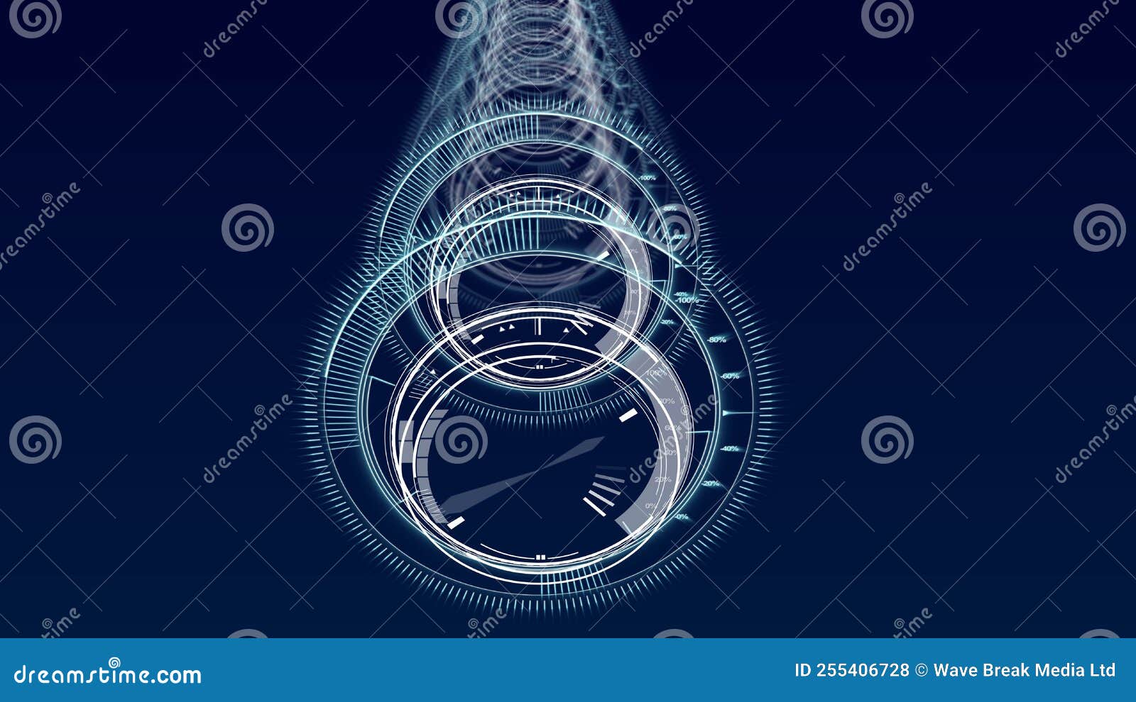 Multiple Interface Dial in Blue Background Stock Photo - Image of ...