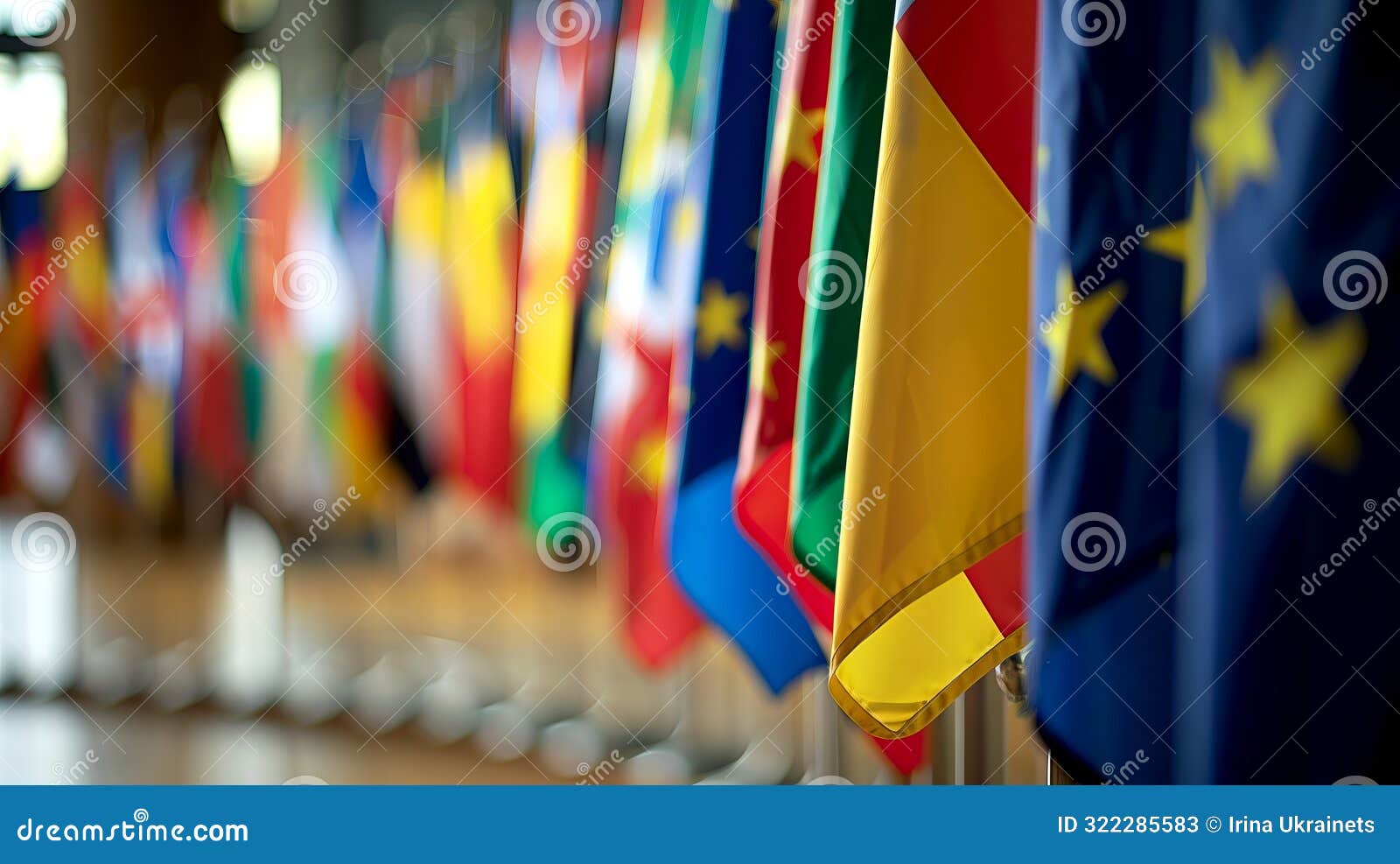Multiple International Flags Arranged Side by Side, Symbolizing Unity ...