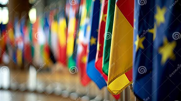Multiple International Flags Arranged Side by Side, Symbolizing Unity ...