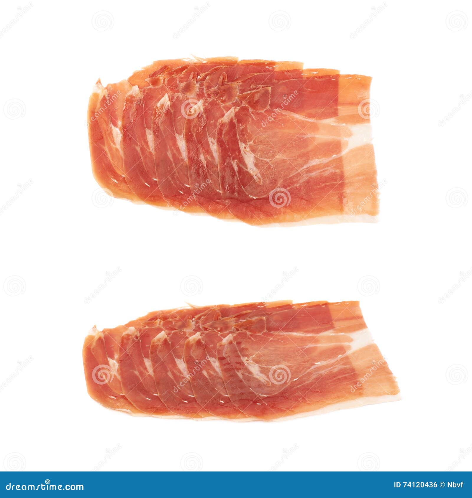 Multiple Jamon Slices Isolated Stock Photo - Image of luxury, parma ...