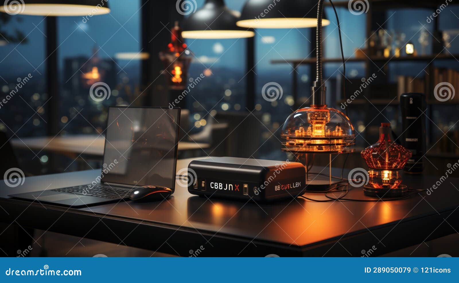 Multiple Lan Connection with Hub. Generative AI Stock Illustration ...