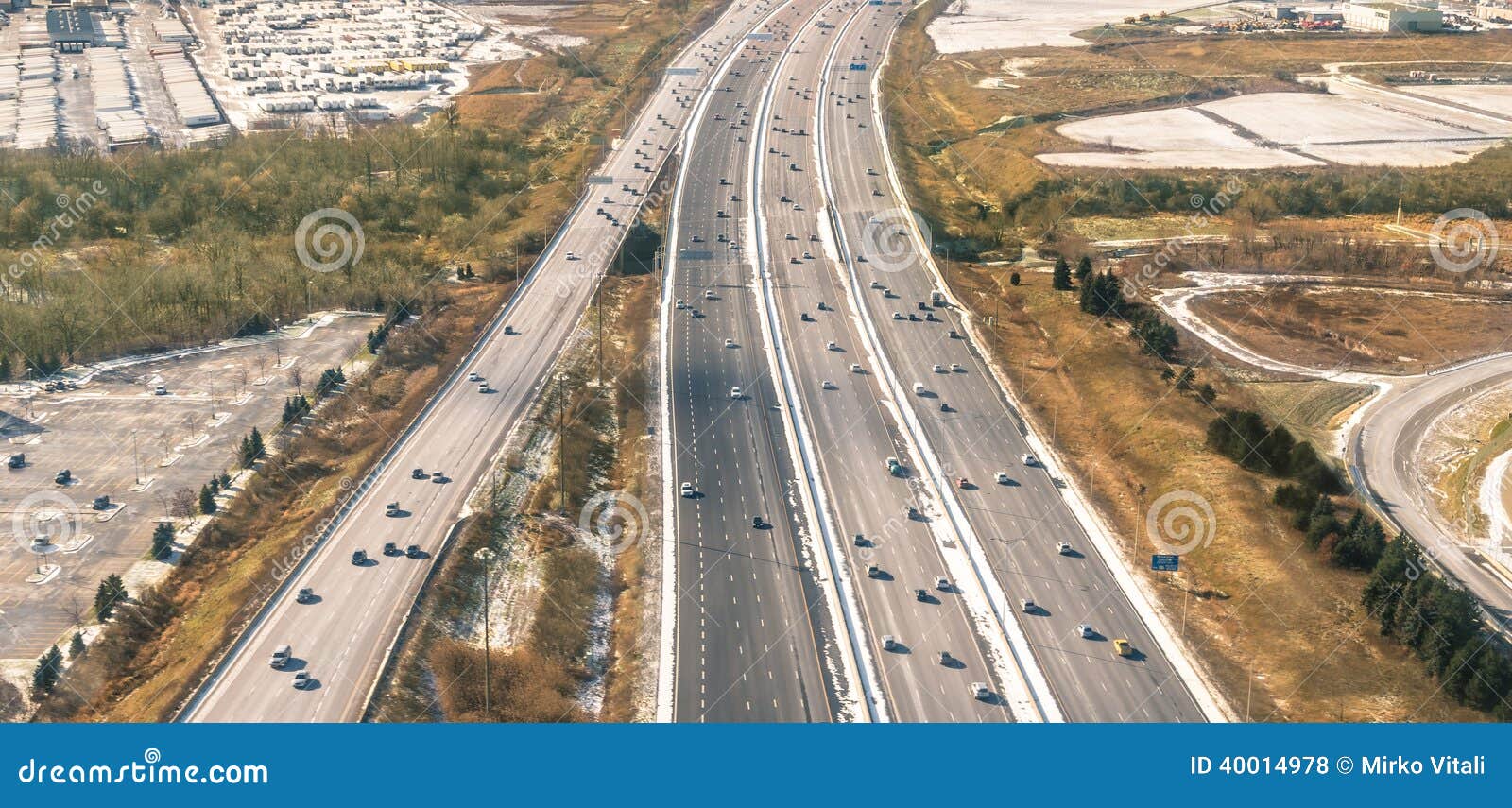 Multiple Lane Highway - Freeway Aerial View Stock Photo - Image of hour ...