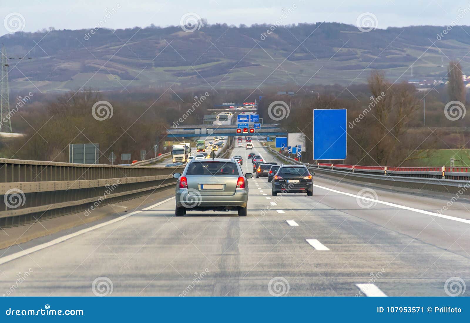 Highway scenery in germany stock image. Image of multiple - 107953571
