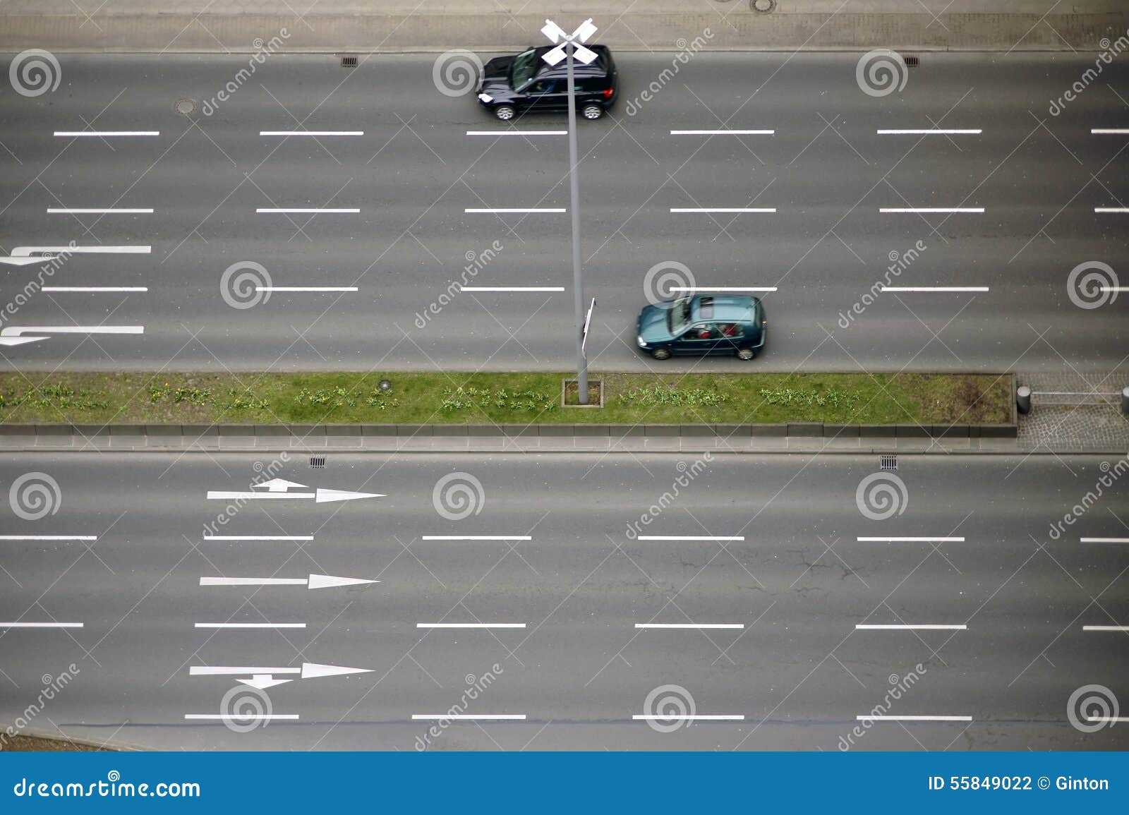 Multiple Lane road stock photo. Image of arrow, view - 55849022