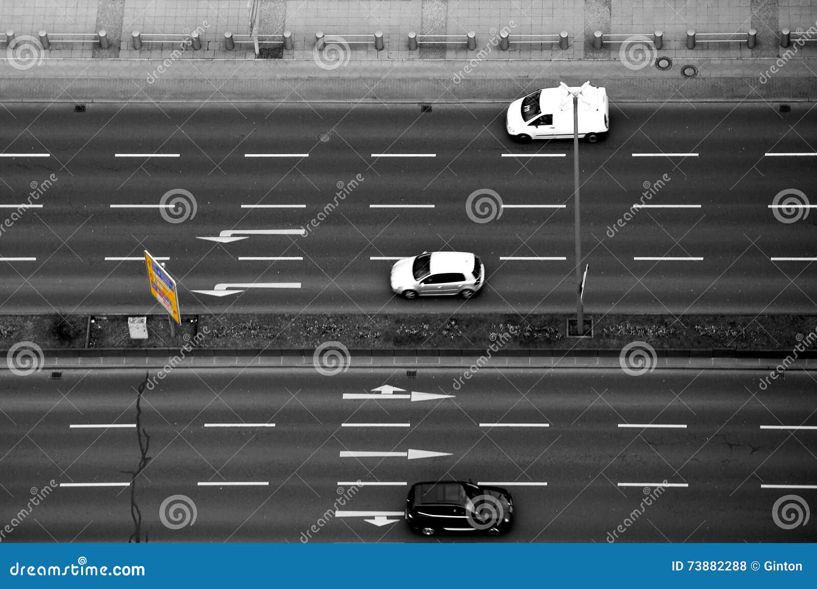 Multiple Lane Highway Bridge With Reinforced Concrete Columns. Bottom ...