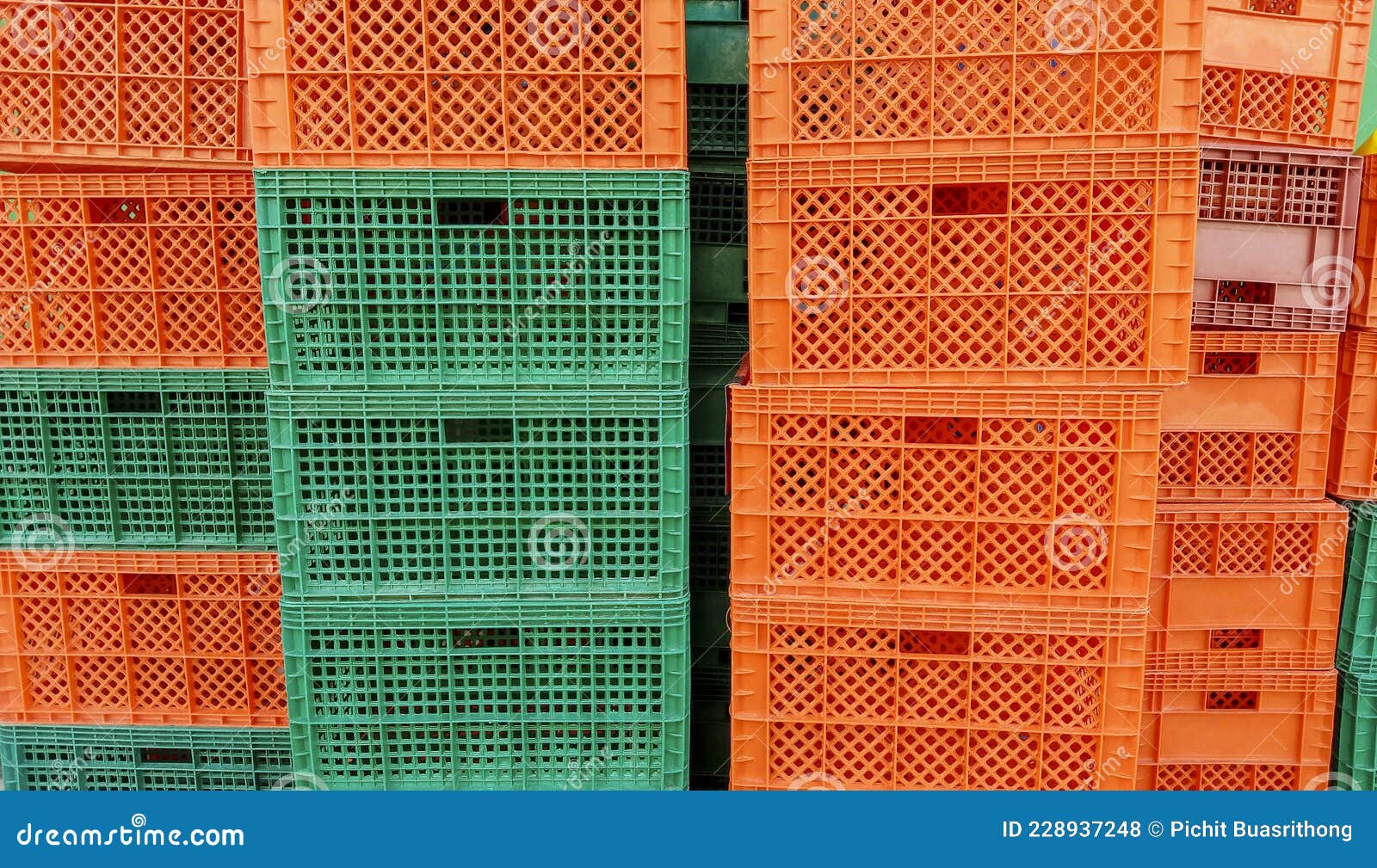 Multiple Plastic Crates Stacked Together Stock Photo - Image of ...