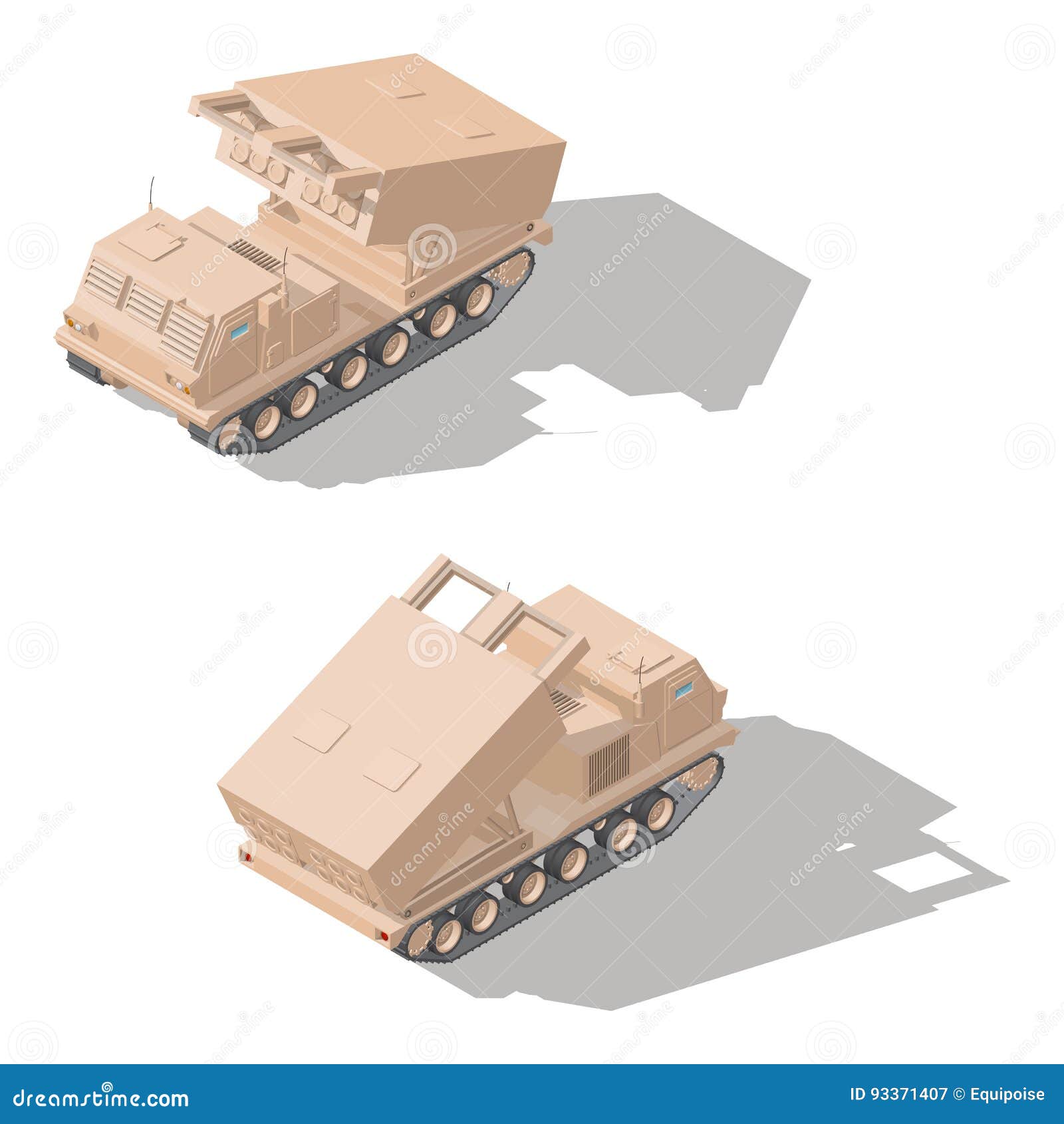 Multiple Launch Rocket System Isometric Icon Set Stock Vector ...