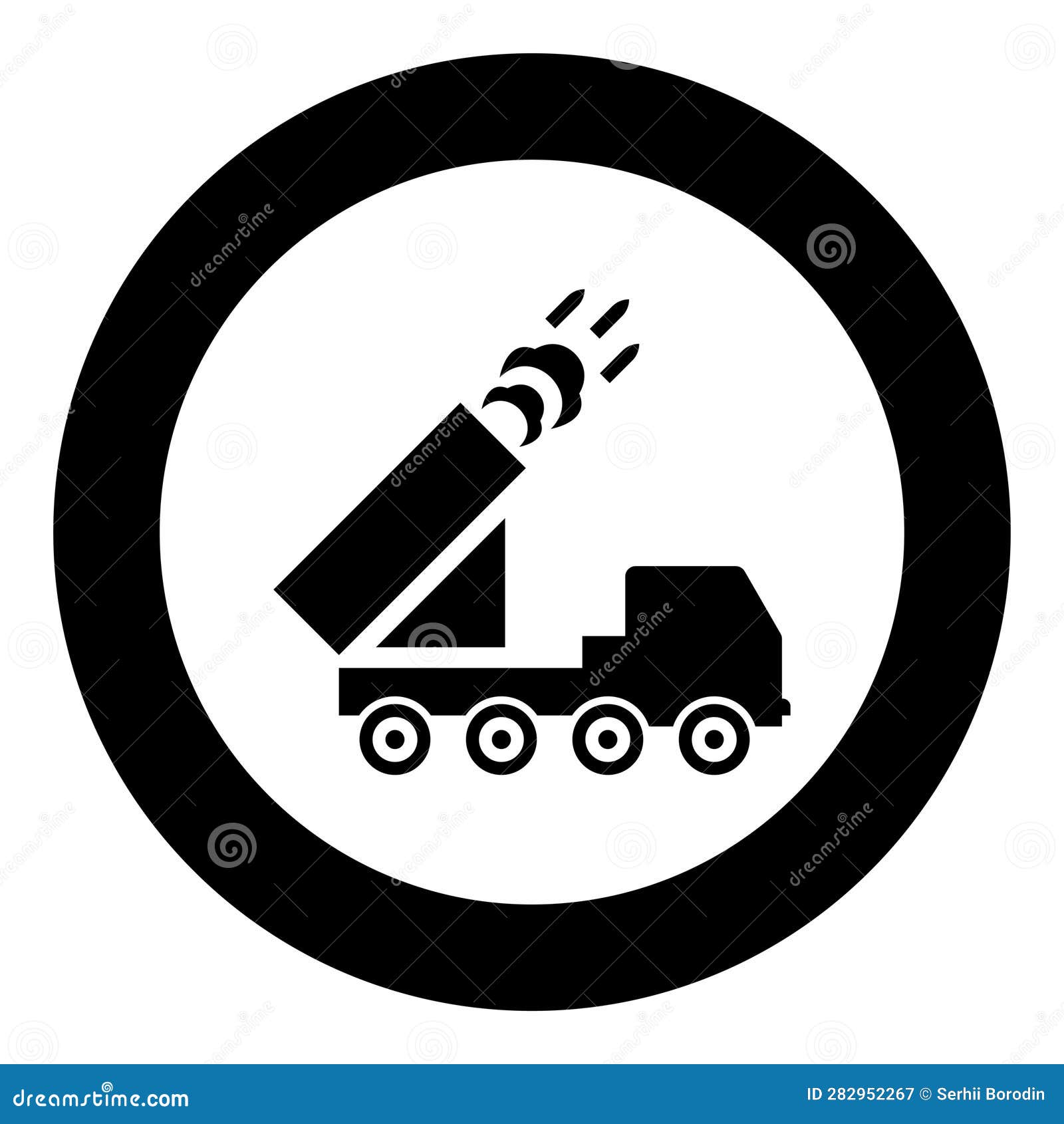 Multiple Launch Volley Reactive Rocket System Fire Shoots Missiles Icon ...