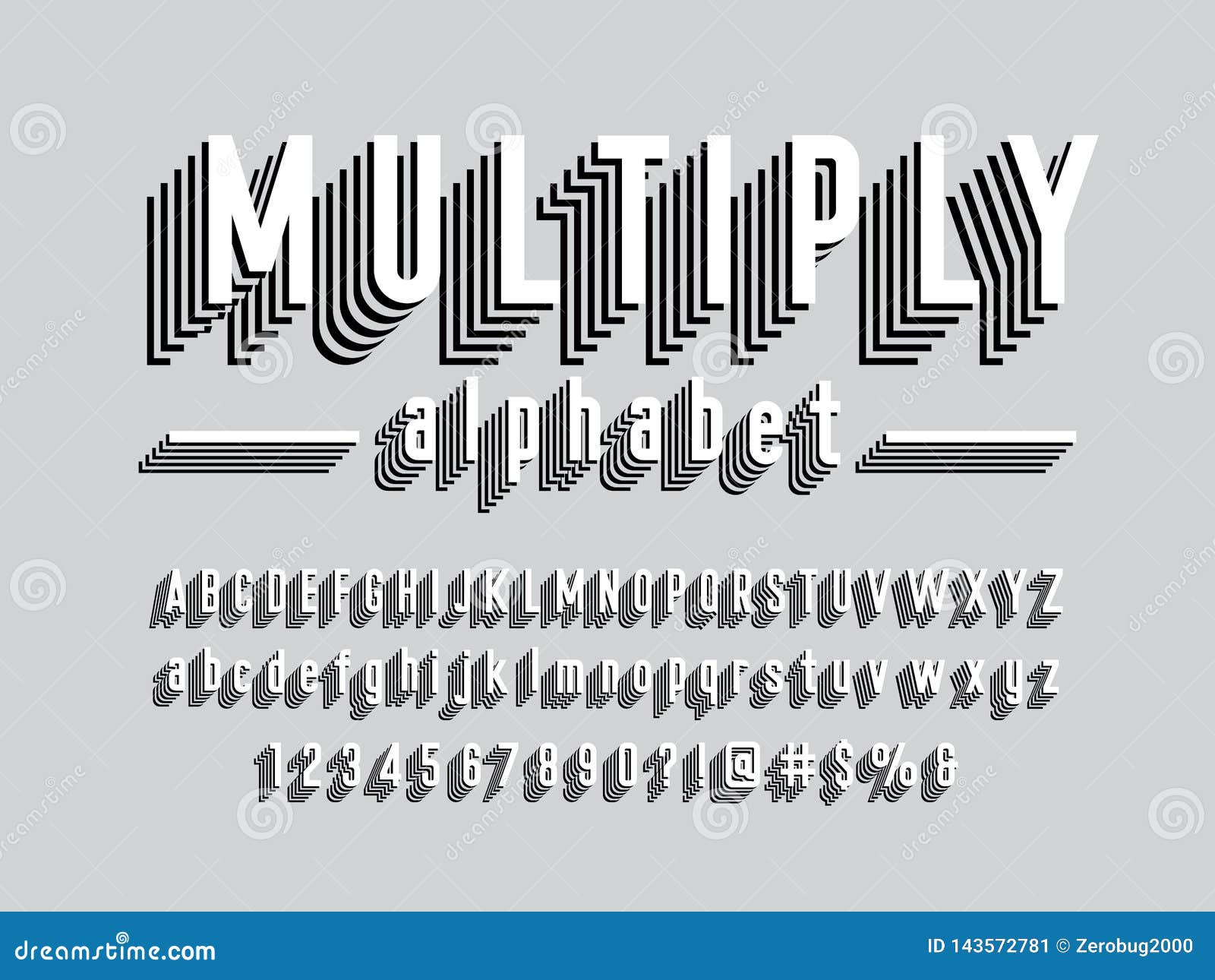 Layered font stock vector. Illustration of style, black - 143572781