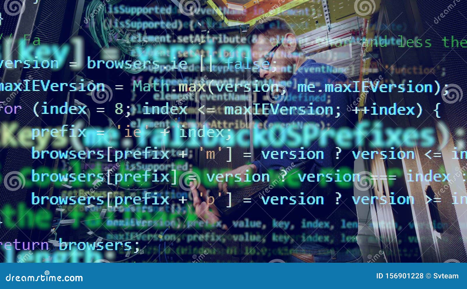 Multiple Layers of Codes and the Male Programmer Shown Beneath Them ...