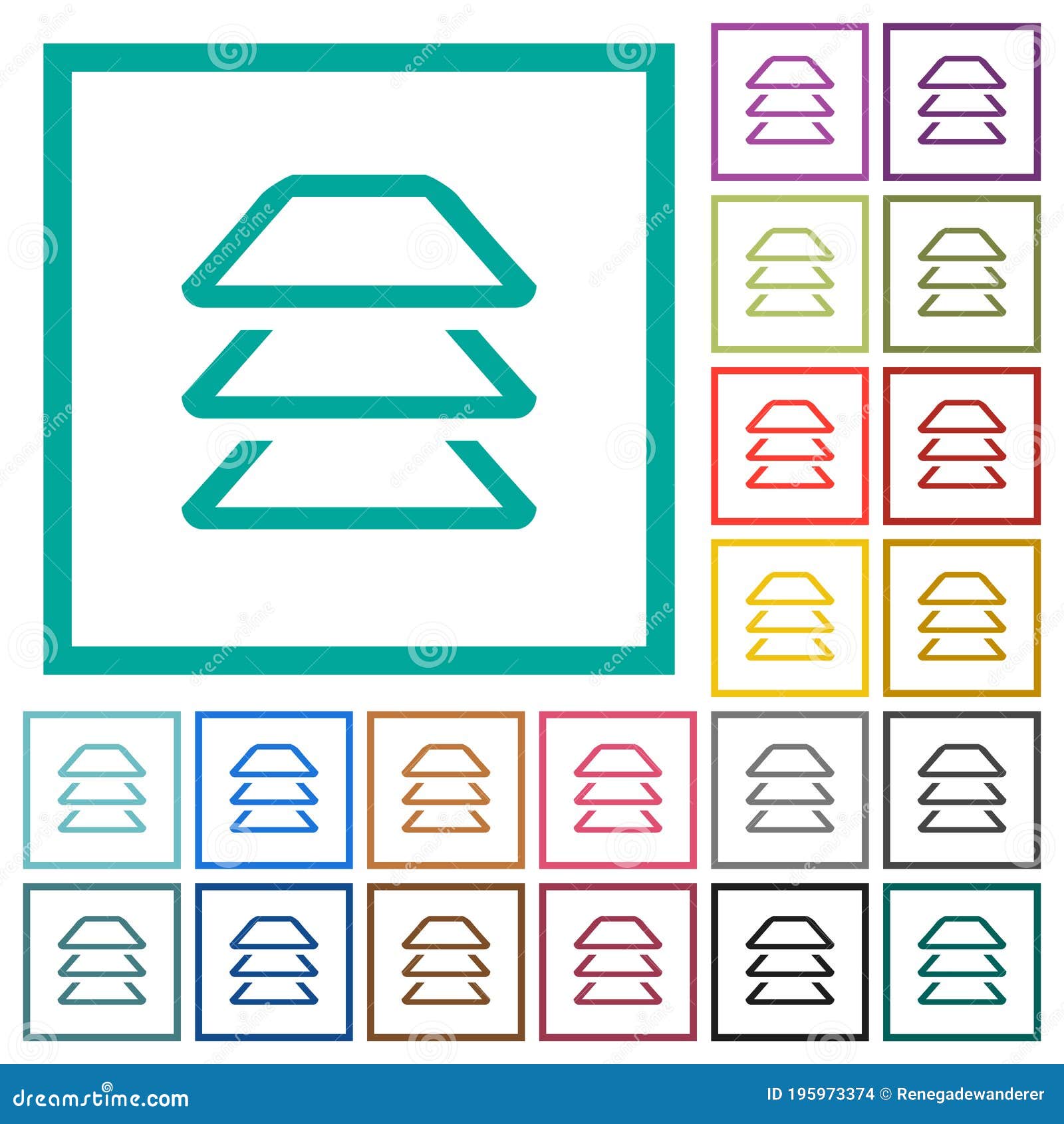 Multiple Layers Flat Color Icons with Quadrant Frames Stock Vector ...