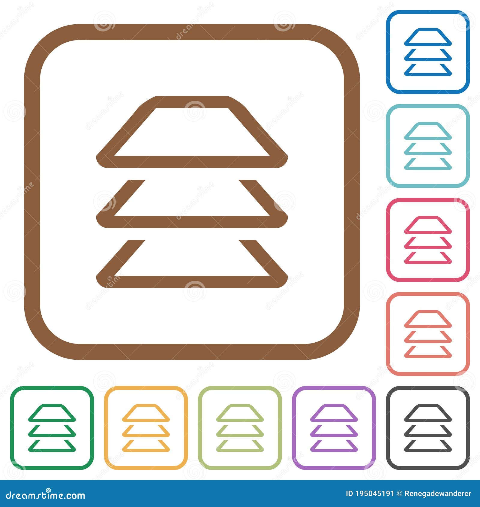 Multiple Layers Simple Icons Stock Vector - Illustration of ...