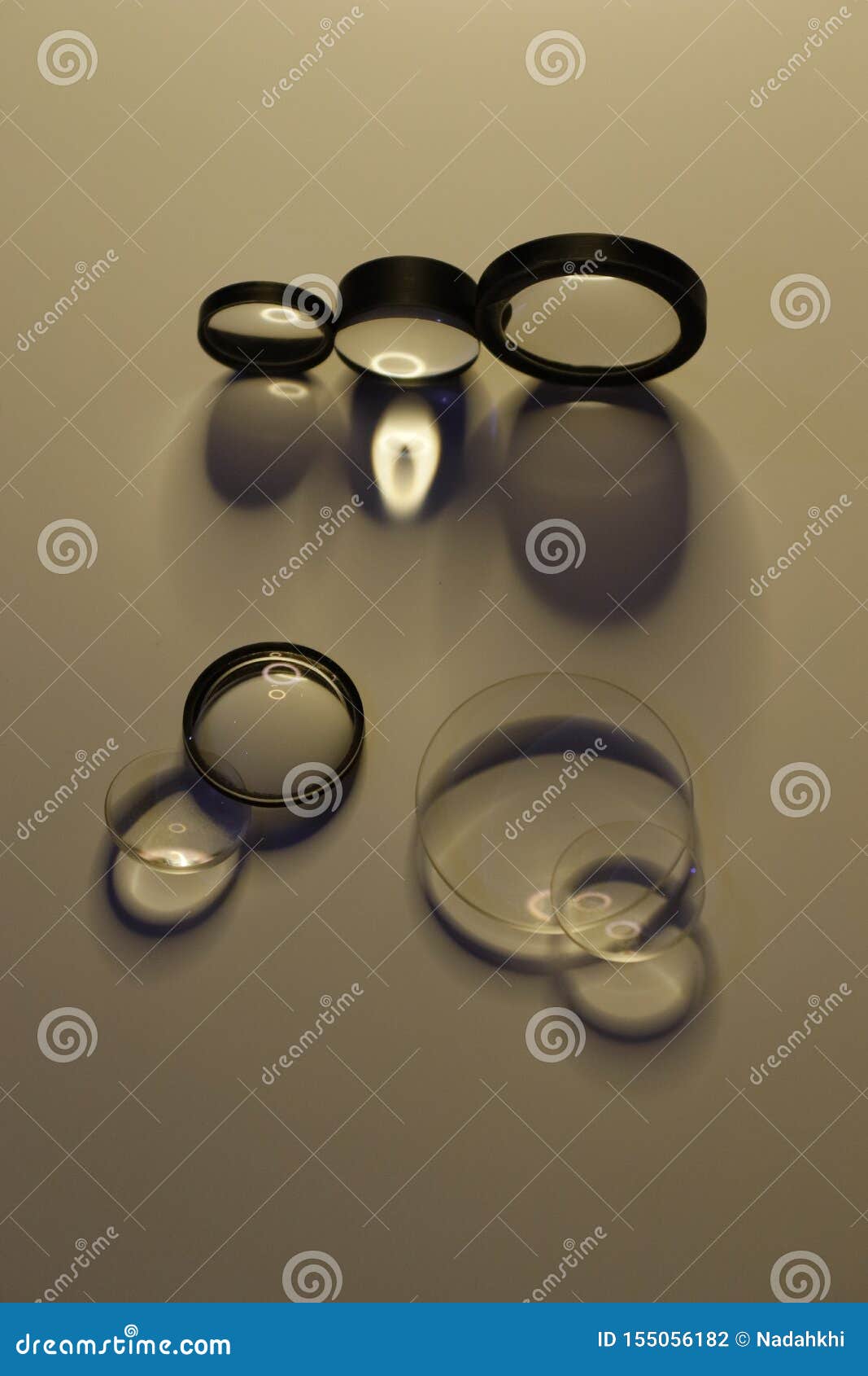 Multiple Lenses& X27; Elements Arranged for Lights and Shadows Stock ...