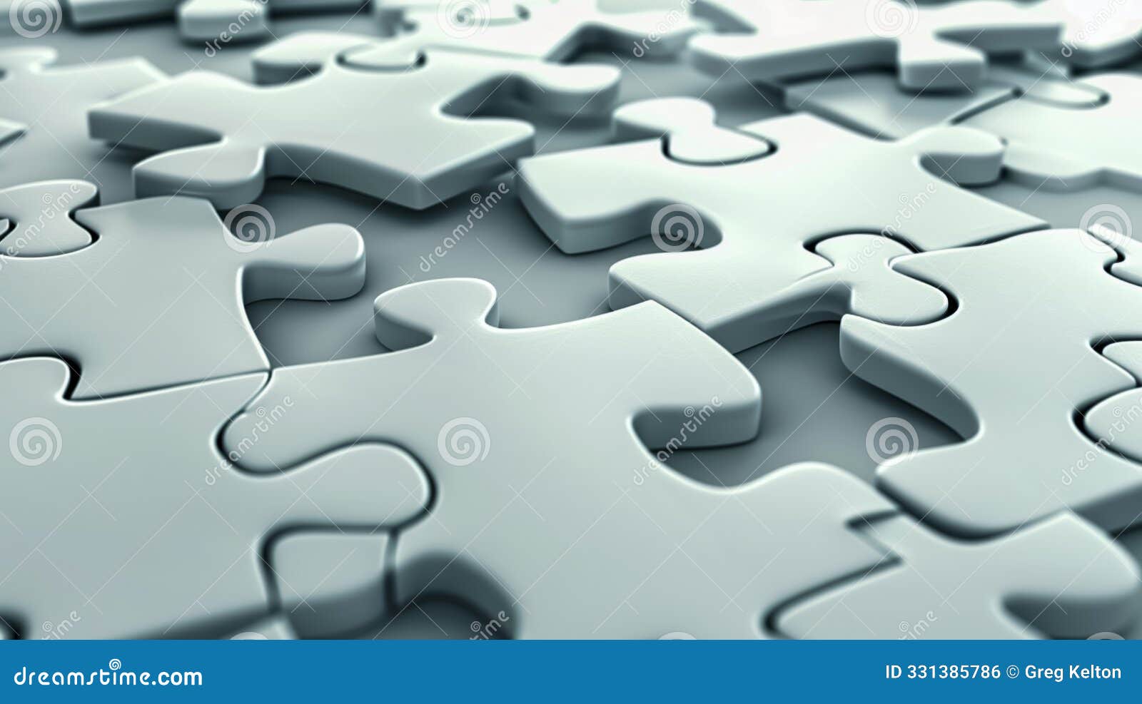 Multiple Light Blue Jigsaw Puzzle Pieces are Scattered Randomly ...