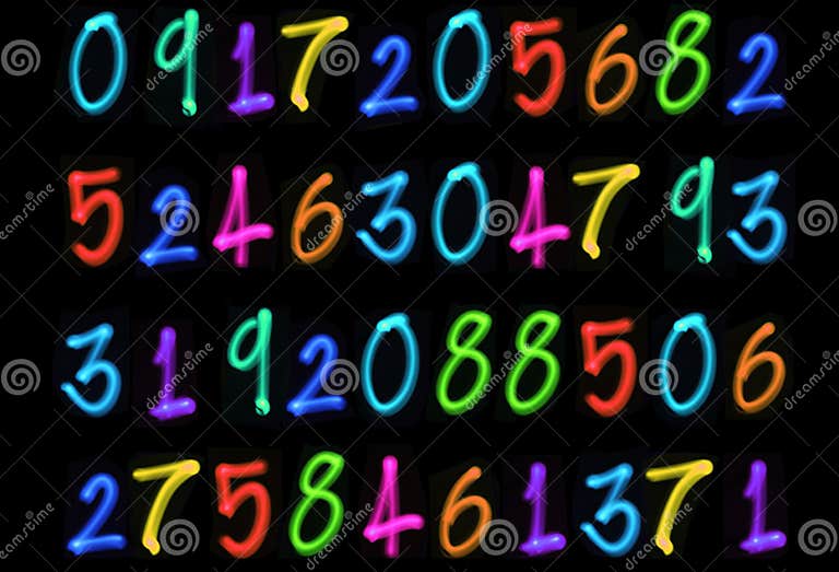 Multiple light numbers stock image. Image of bright, addition - 1212187