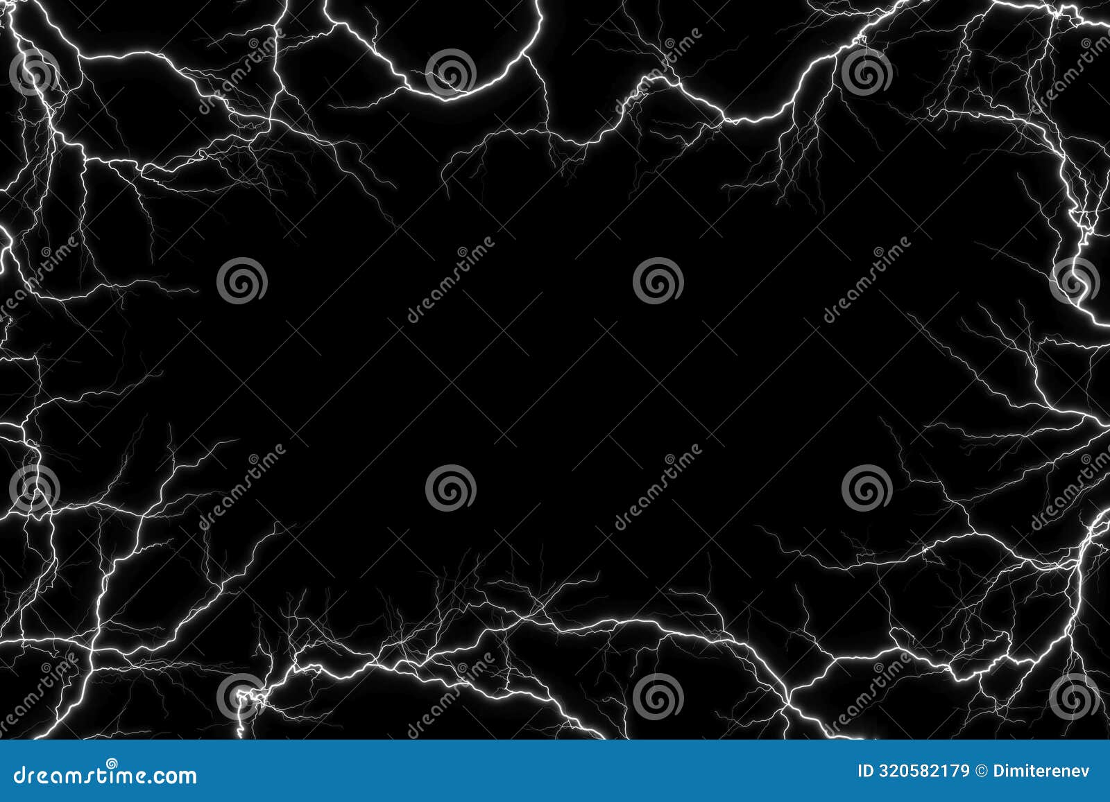 Multiple Lightnings Shaping a Rectangular Frame for Presentations Stock ...