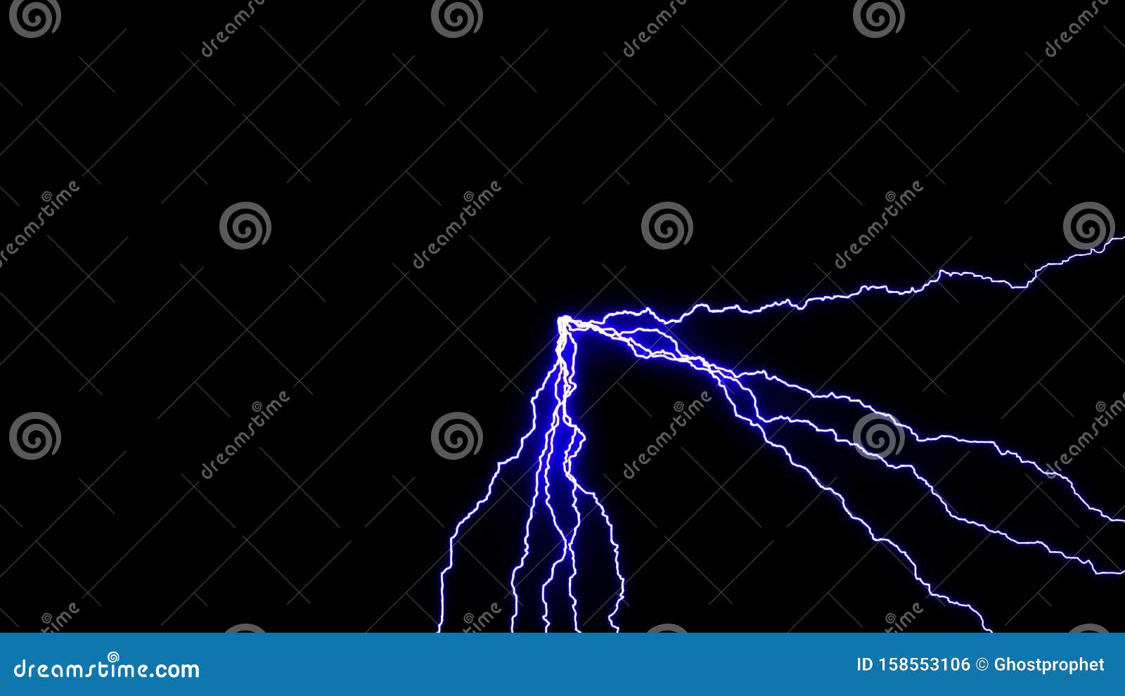 Multiple Lightnings Striking from the Middle of the Screen To All Edges ...