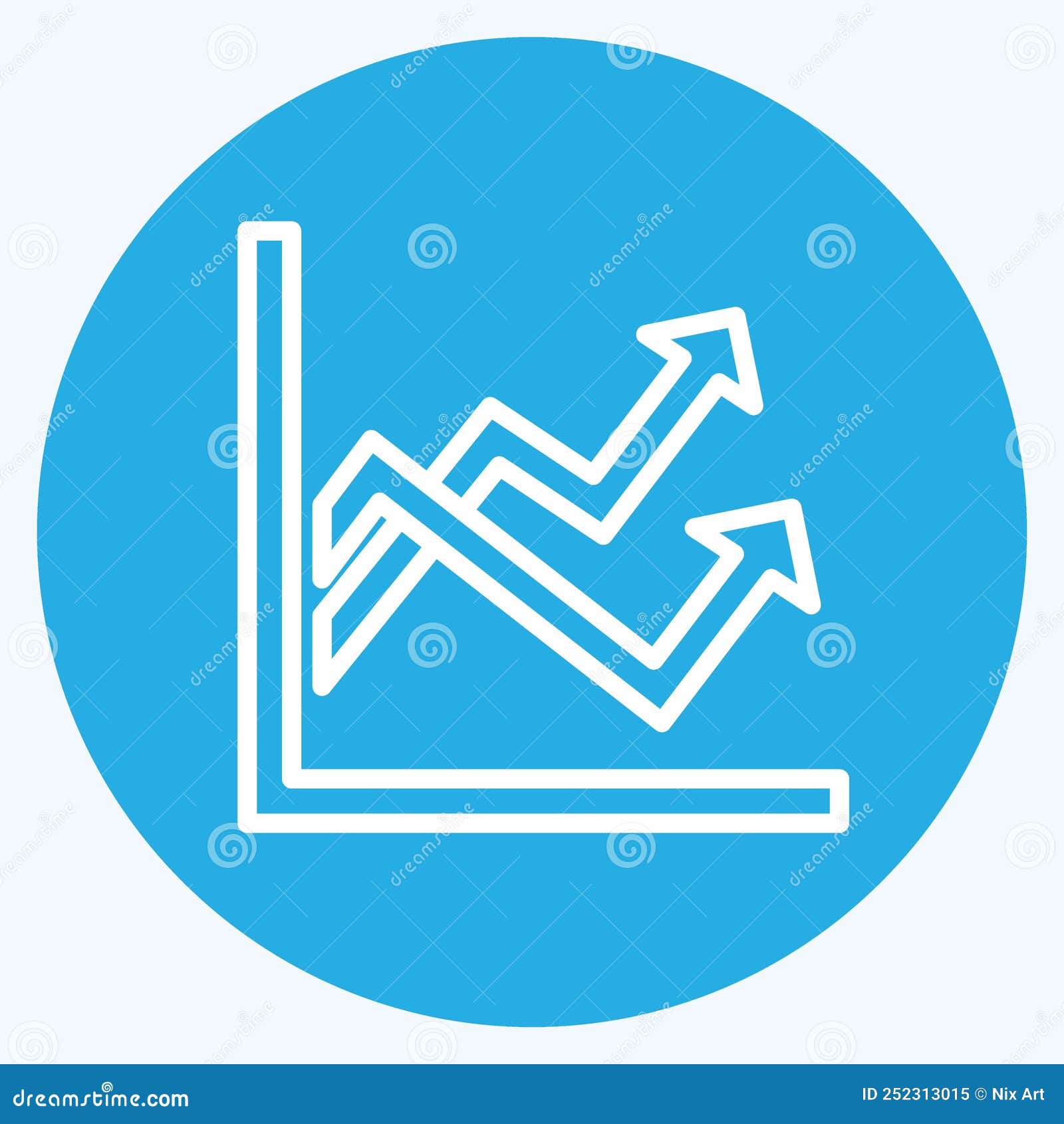 Multiple Line Graph Icon in Trendy Blue Eyes Style Isolated on Soft ...