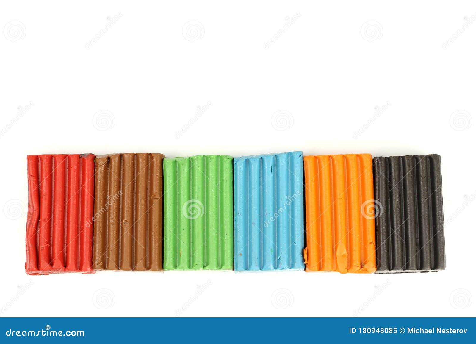 Multiple Line Up Sticks of Colorful Plastic, Isolated on White Stock ...