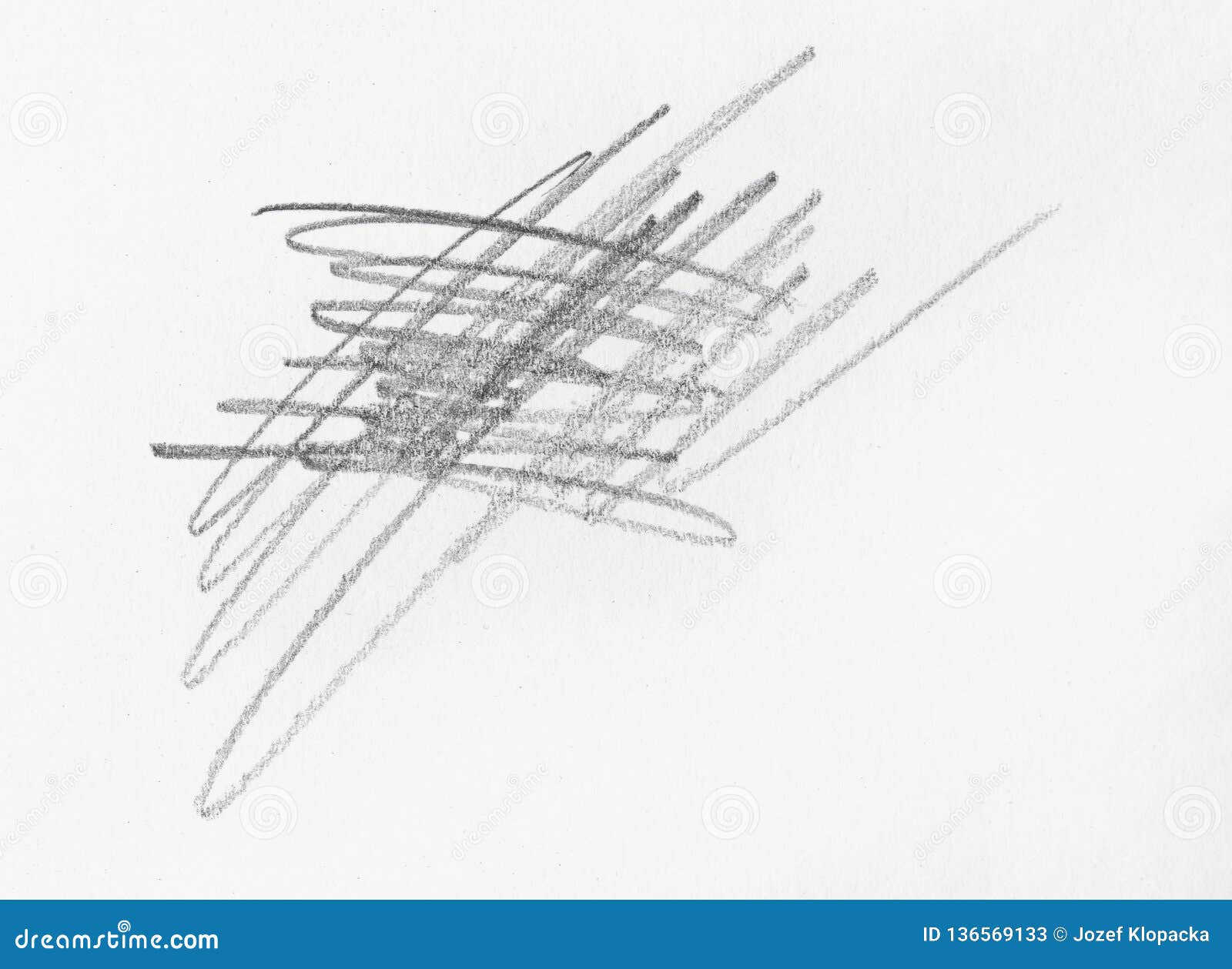 Multiple Linear Pencil Scratches on Blank Paper Surface. Stock ...