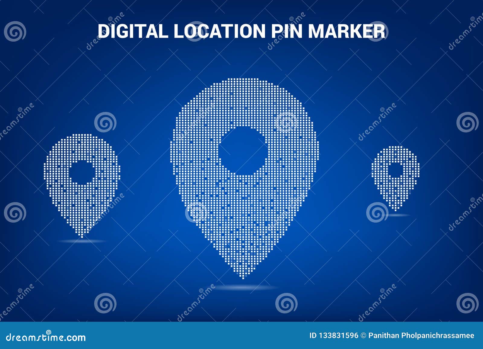 Multiple Location Pin Marker Signage Pixel Style Stock Vector ...